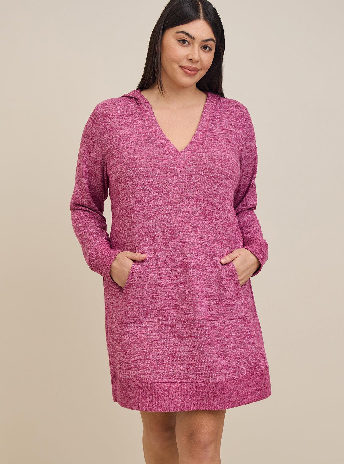 Plus Size - Super Soft Plush Hooded Lounge Tunic Gown - Torrid