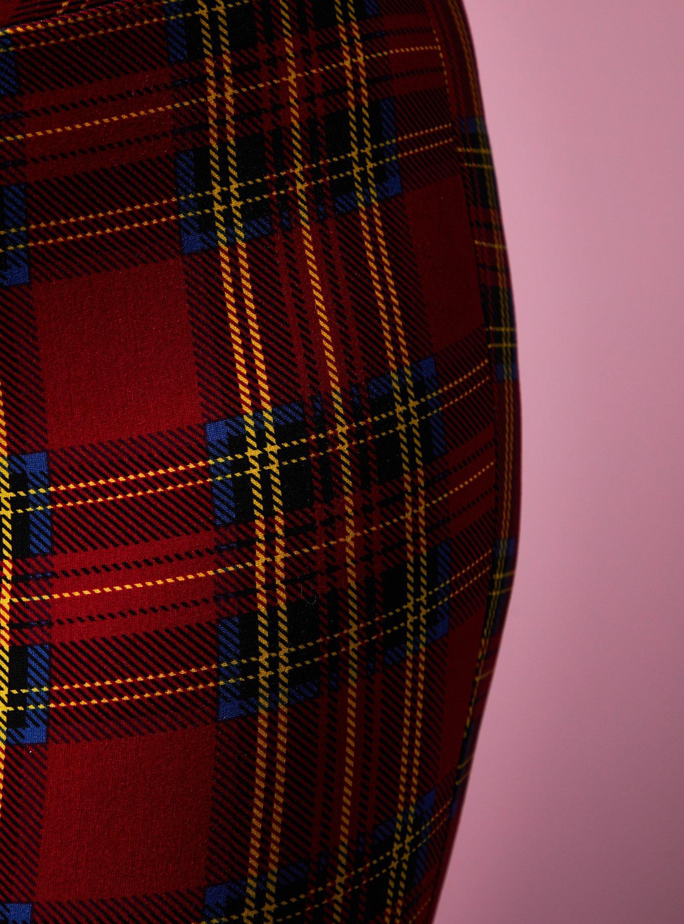 Plus Size - Betsey Johnson Red Tartan Pixie Pant - Torrid