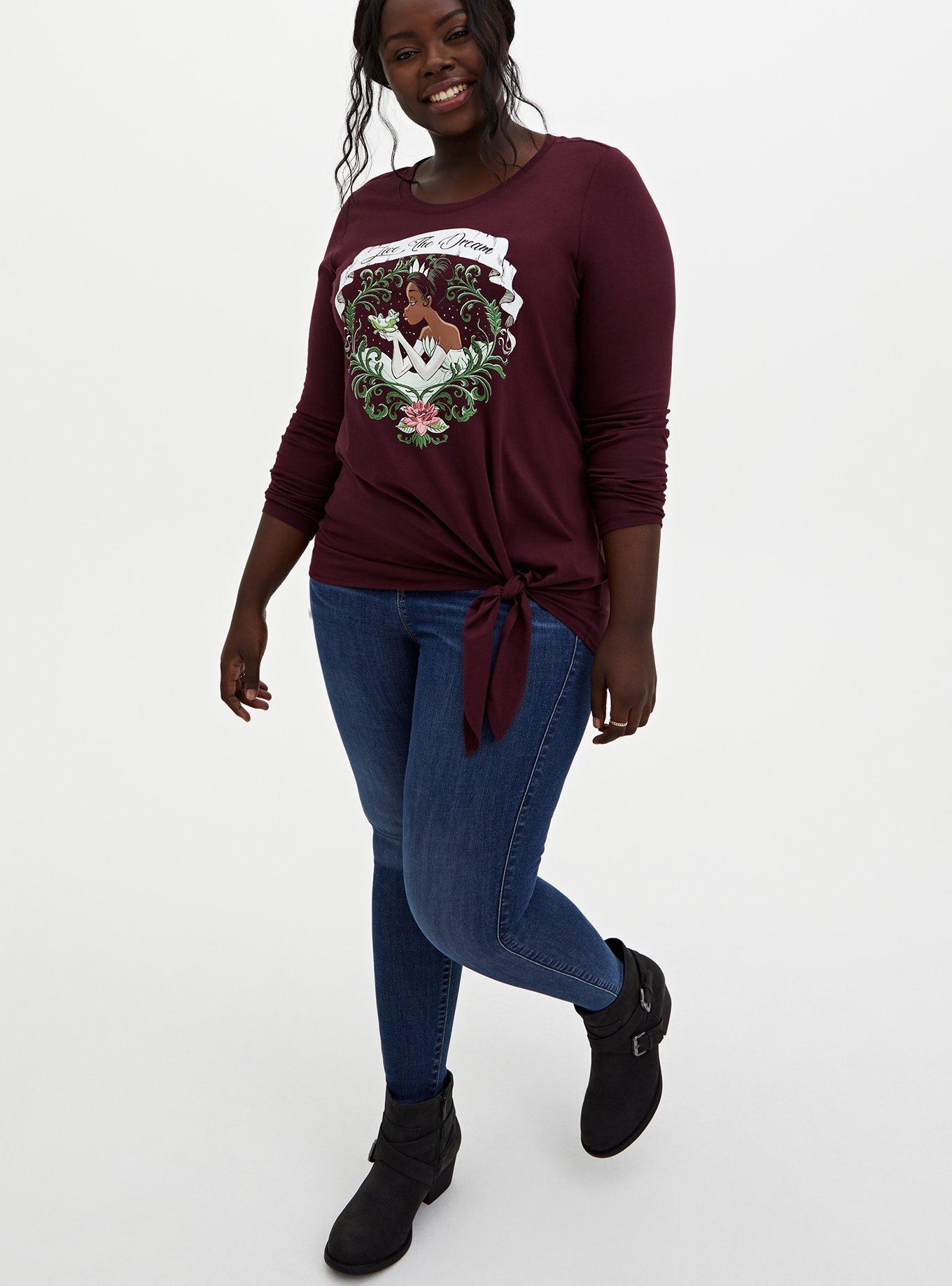 Plus Size - Disney Princess And The Frog Tiana Burgundy Purple Tie ...