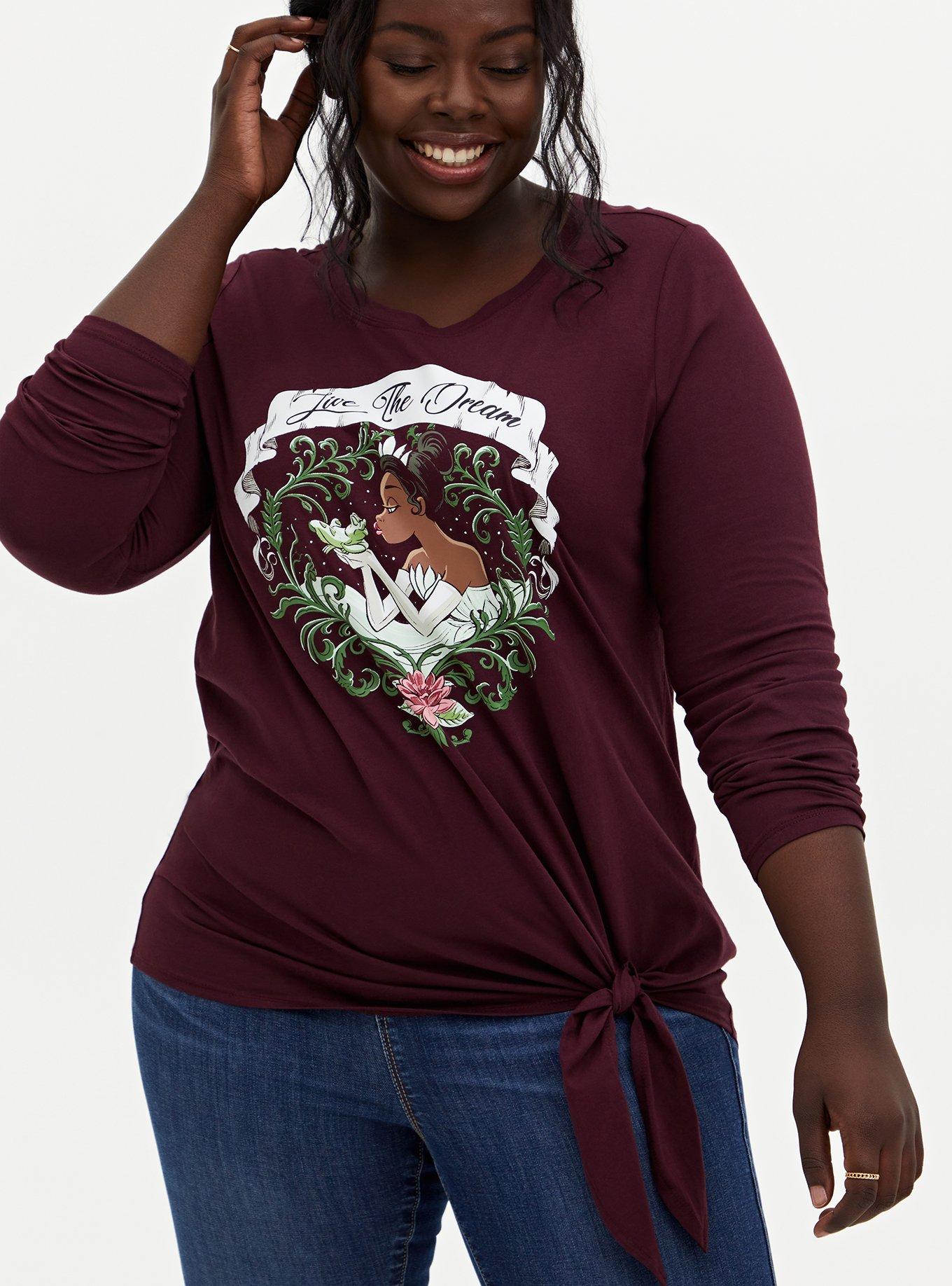 Plus Size - Disney Princess And The Frog Tiana Burgundy Purple Tie ...