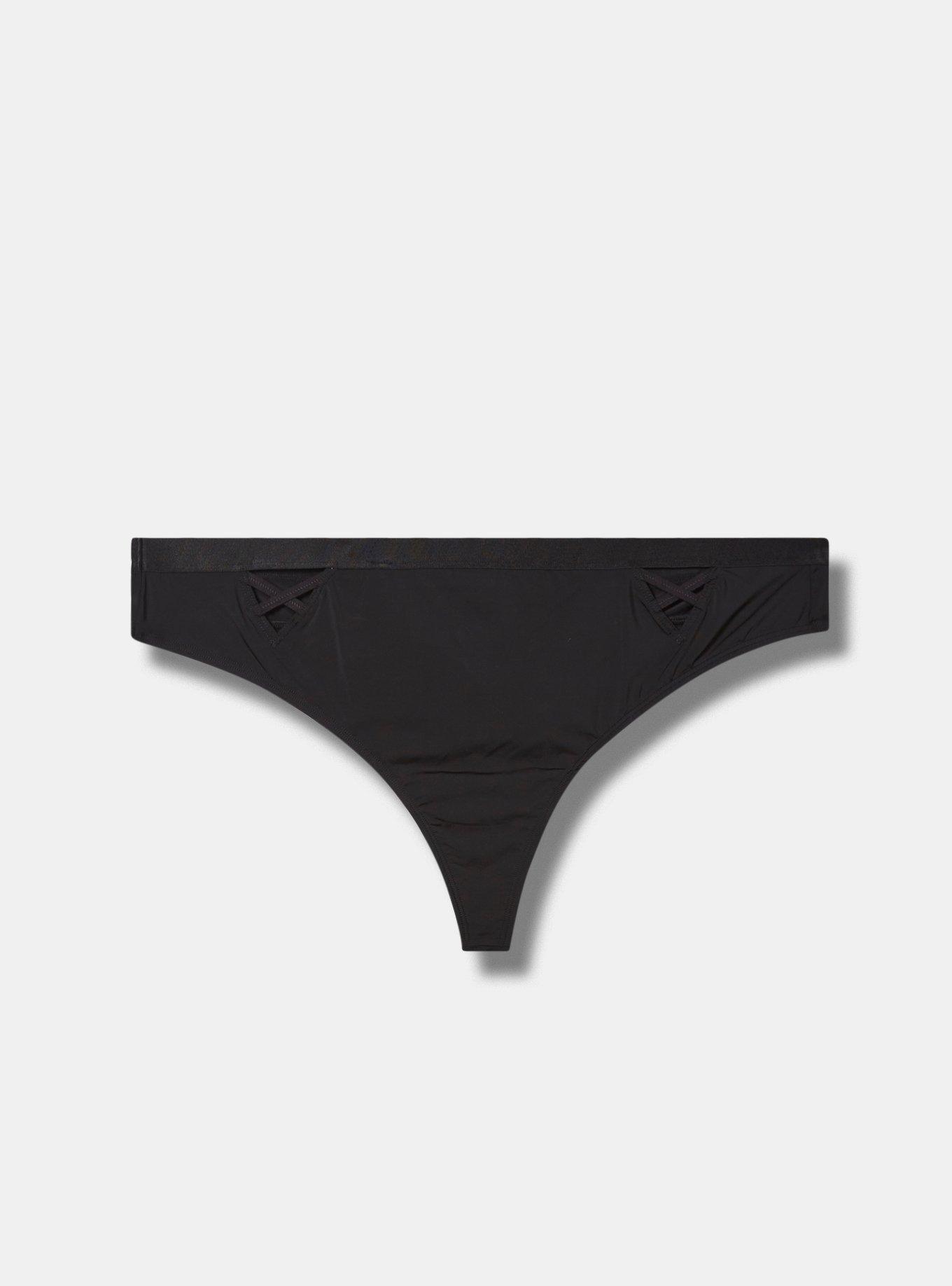 Plus Size - Microfiber Lattice Thong Panty - Torrid