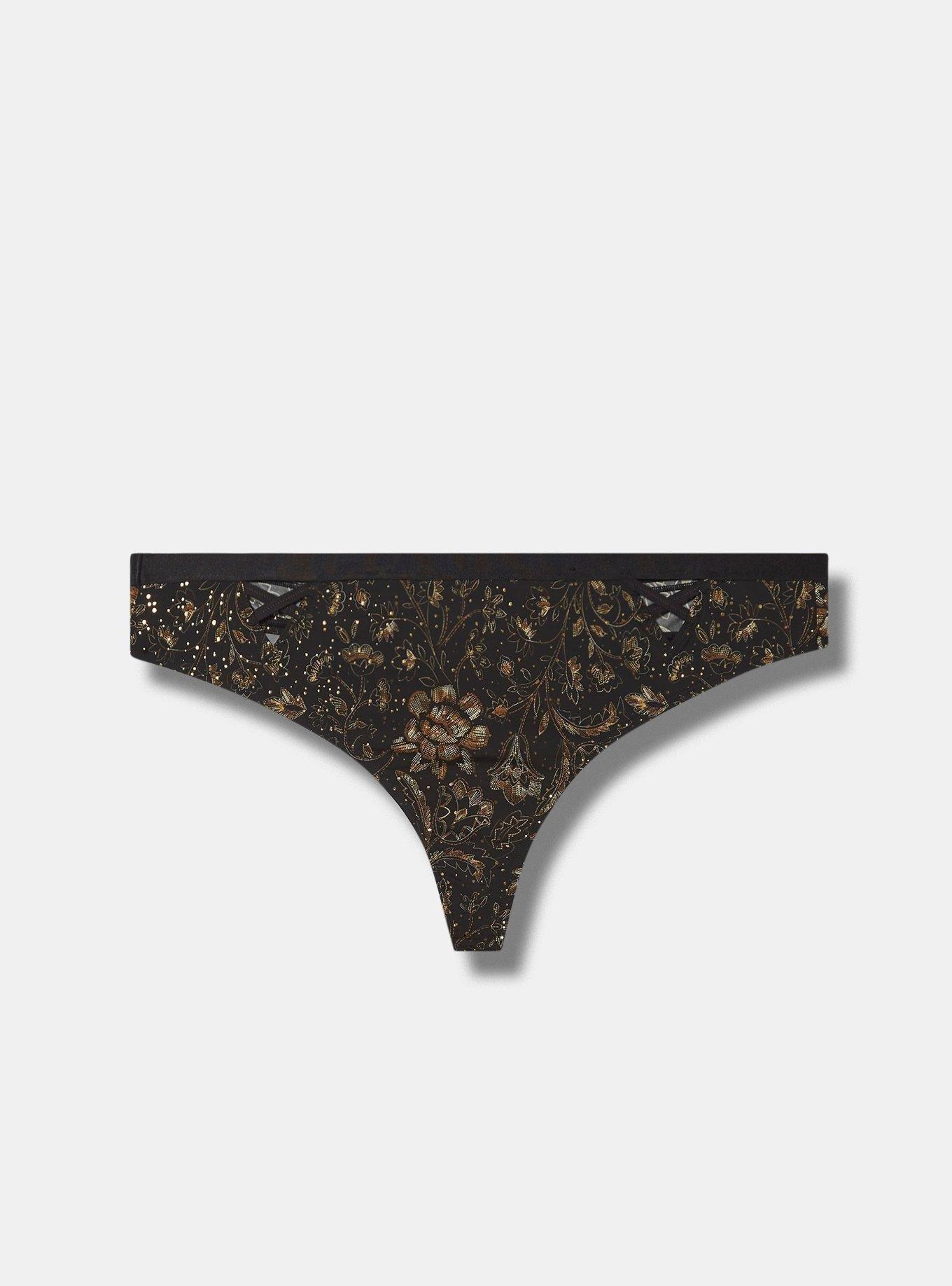 Plus Size - Microfiber Lattice Thong Panty - Torrid