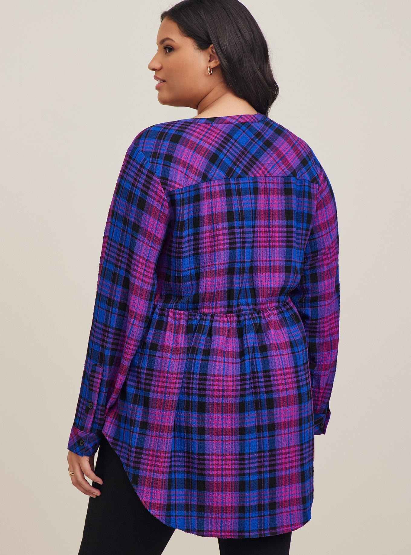 Plus Size - Emma Babydoll Crinkle Gauze Long Sleeve Tunic Top - Torrid