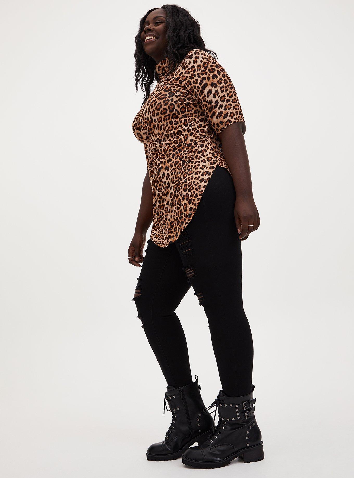 Plus Size - Black Faux Leather Studded Combat Bootie (WW) - Torrid