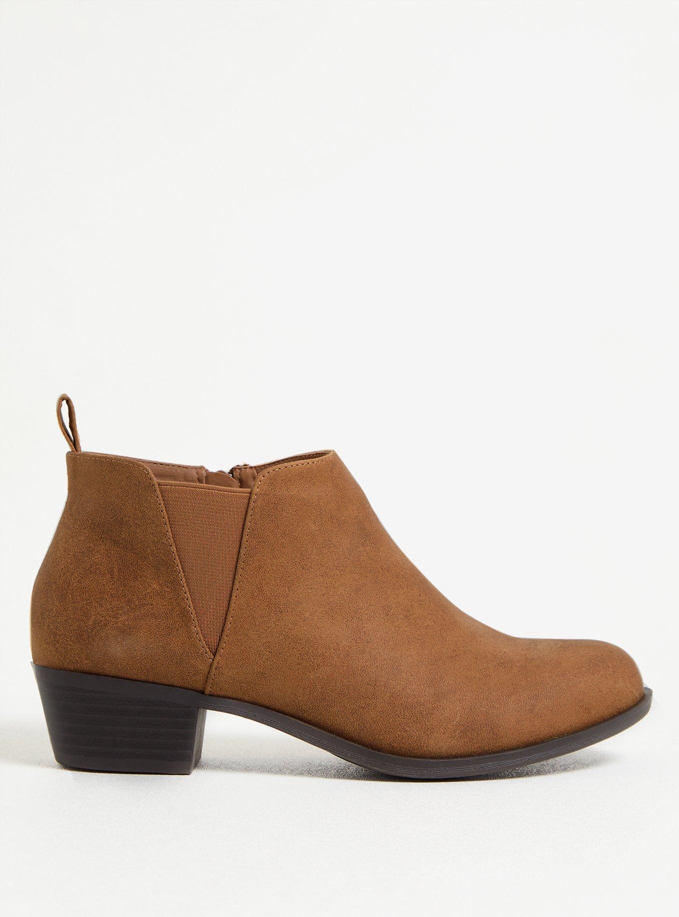 Plus Size - V-Cut Gore Ankle Bootie (WW) - Torrid