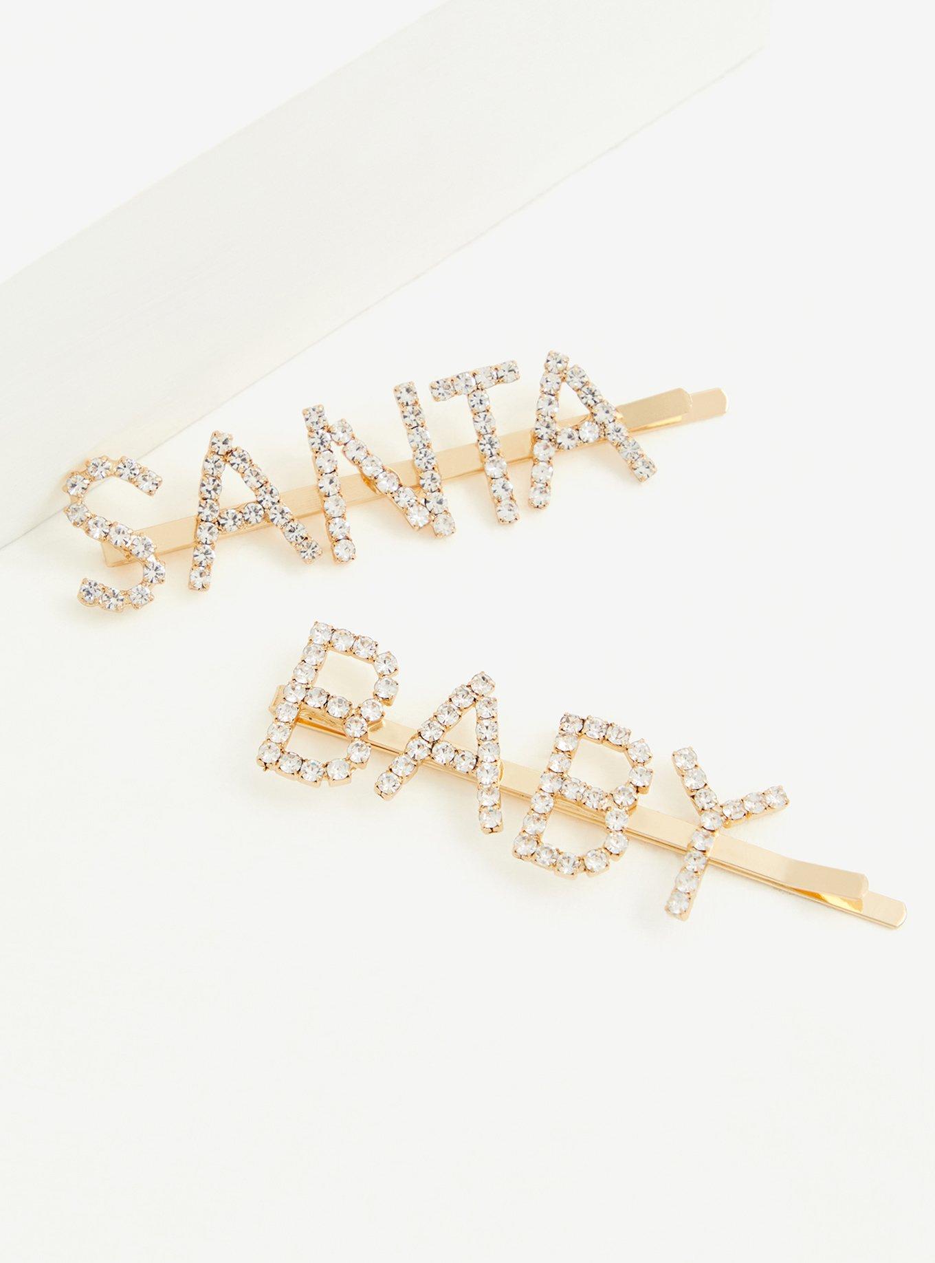 Plus Size - Silver-Tone Santa Baby Hair Pin Set - Set Of 2 - Torrid