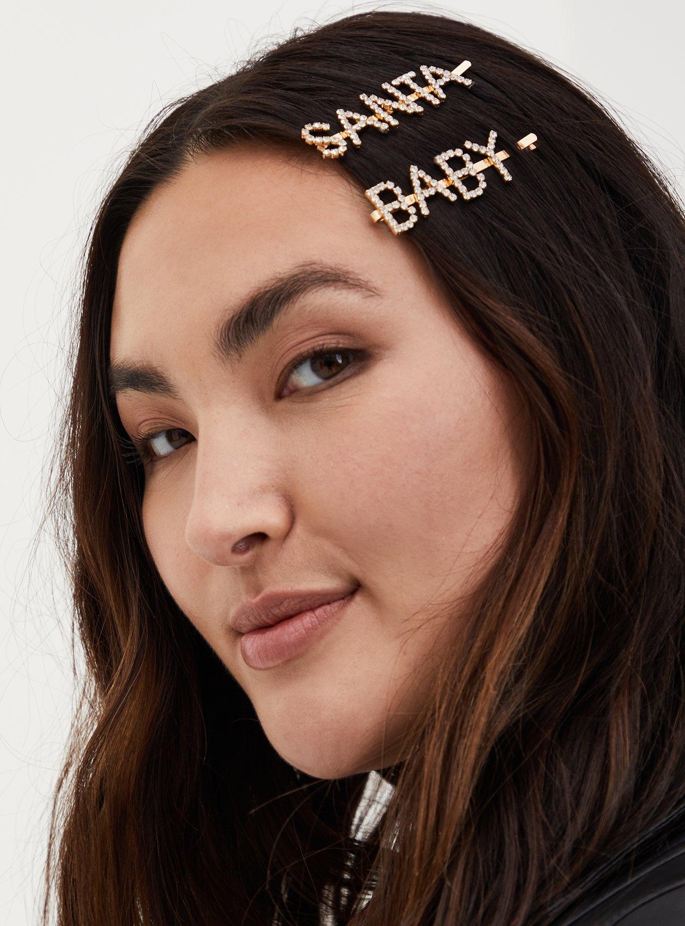 Plus Size - Silver-Tone Santa Baby Hair Pin Set - Set Of 2 - Torrid