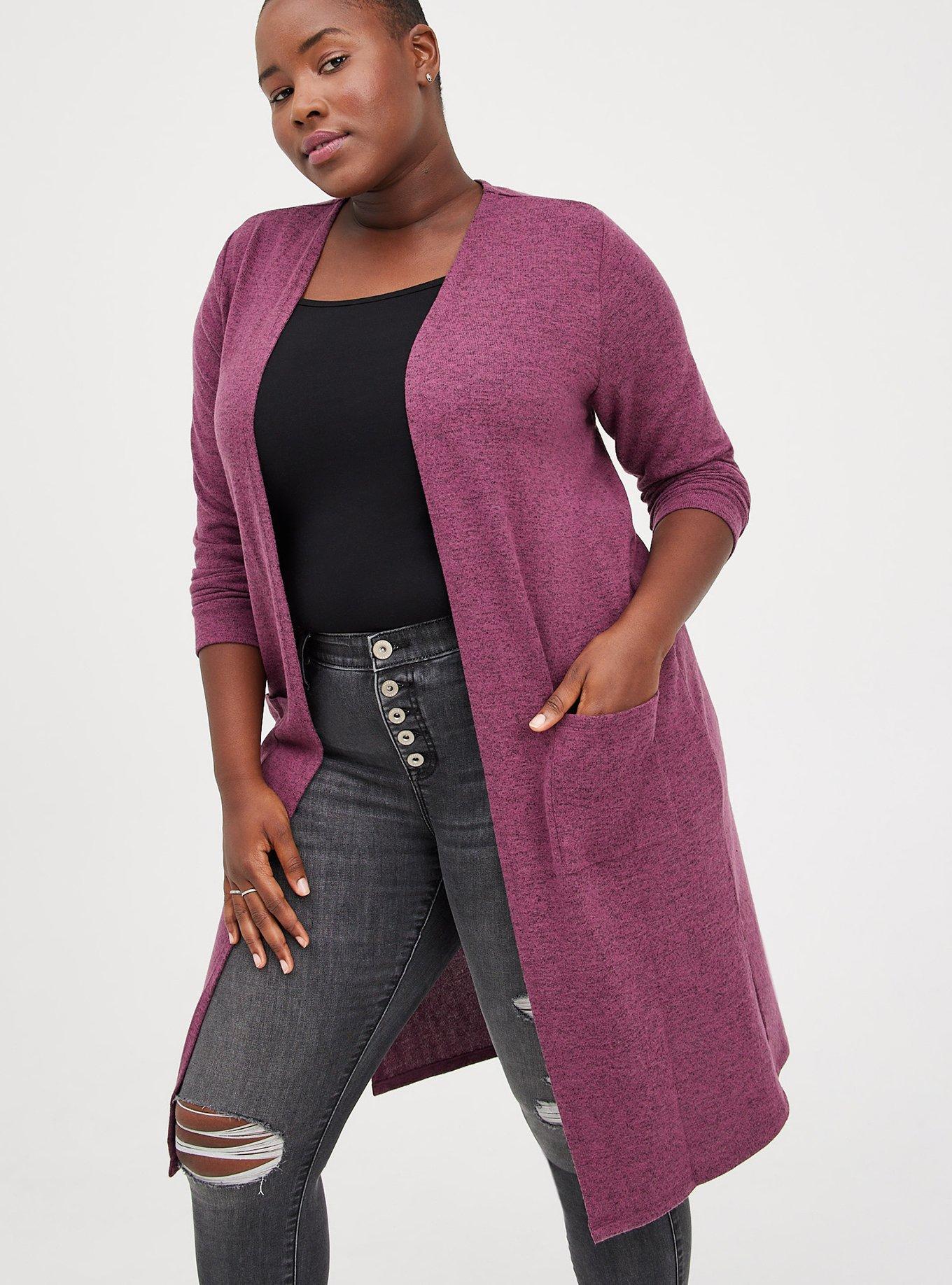 Plus Size - Super Soft Plush Duster Open Front - Torrid