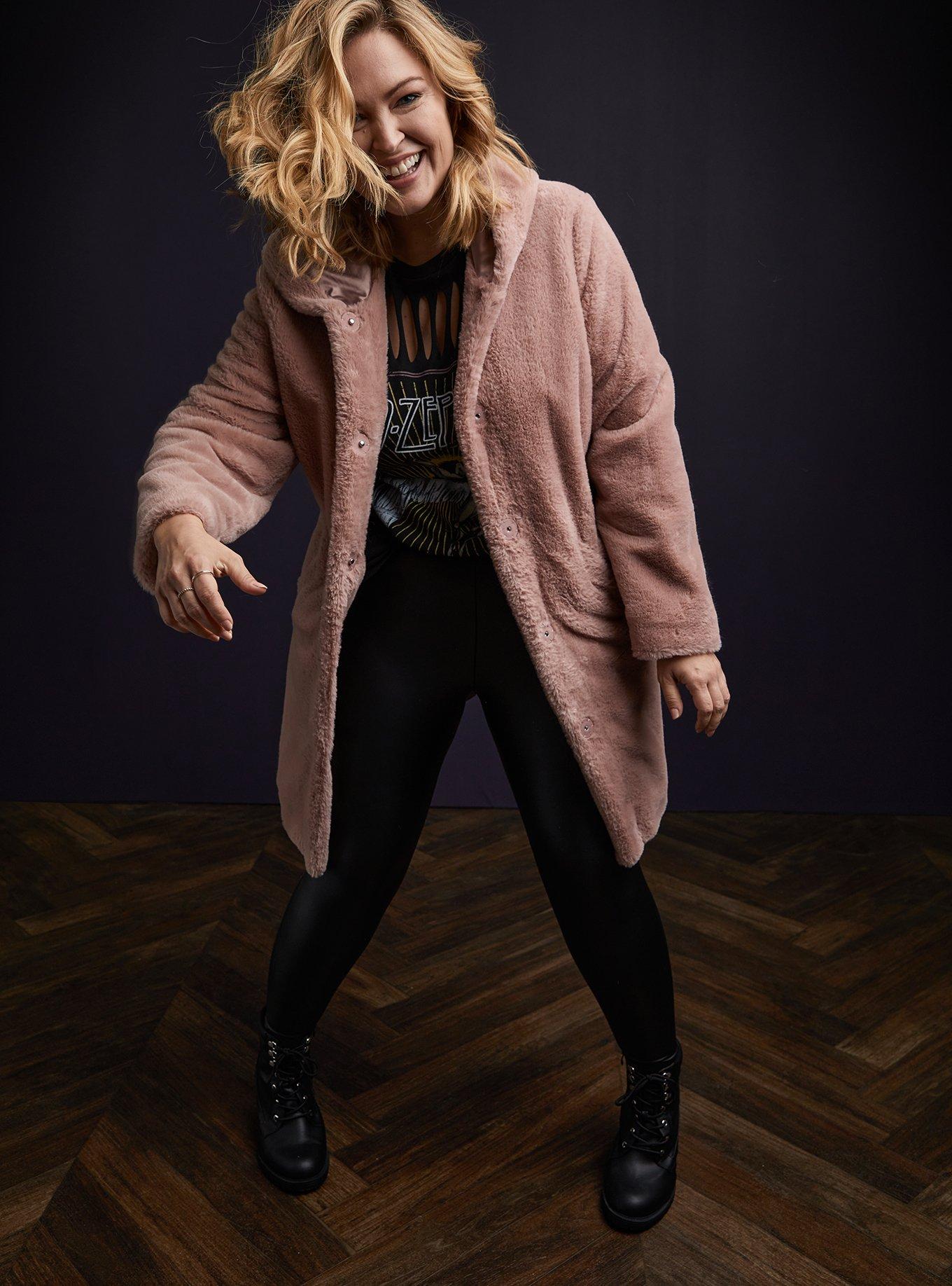 Plus Size - Relaxed Fit Slashed Tee - Led Zeppelin Black - Torrid