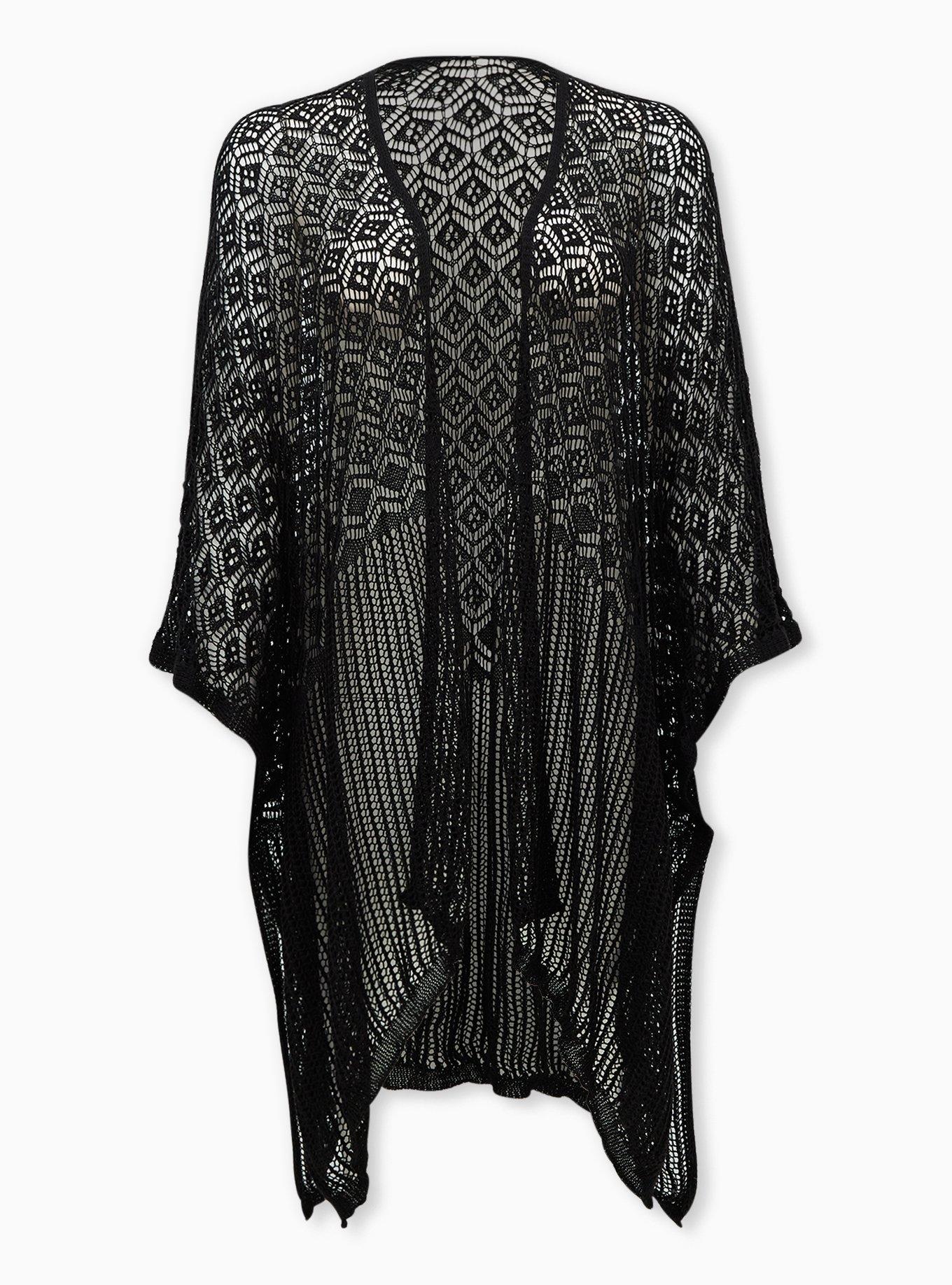 Plus Size - Open Knit Pattern Ruana - Torrid