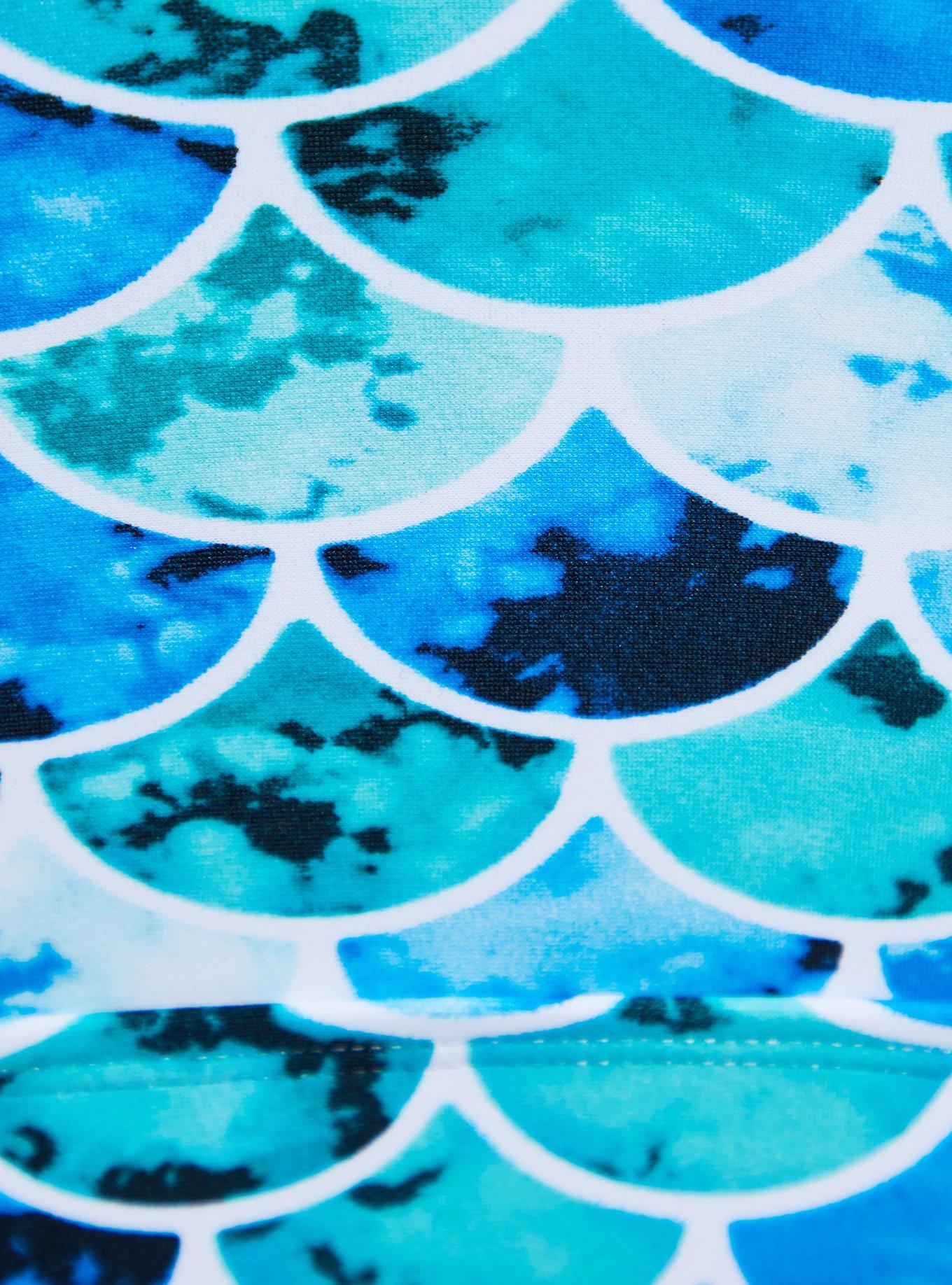 Plus Size - Blue Mermaid Ruffle Midkini Swim Top - Torrid