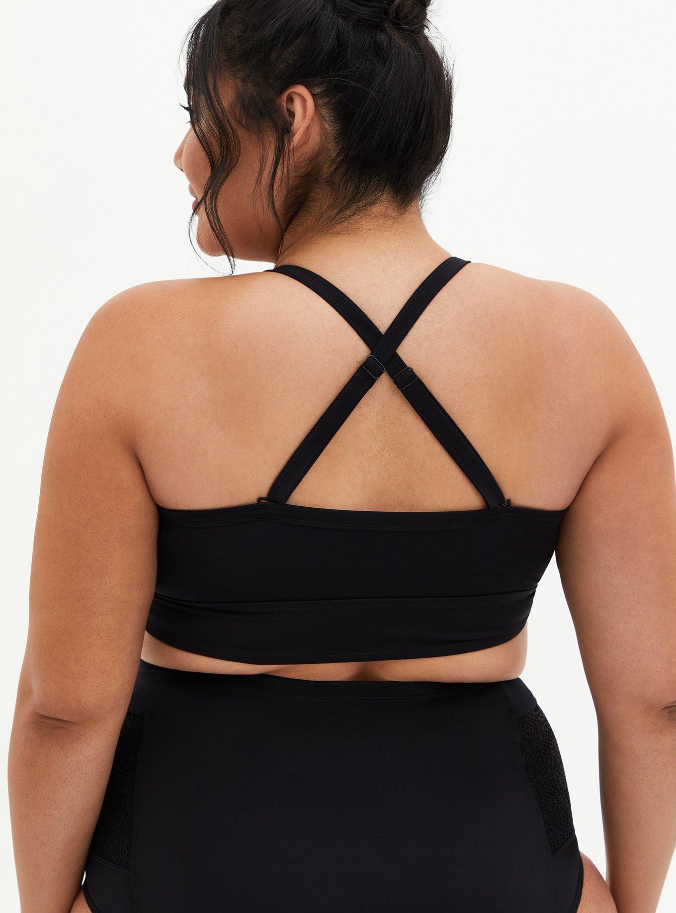 Plus Size - Black Crochet High-Neck Swim Top - Torrid