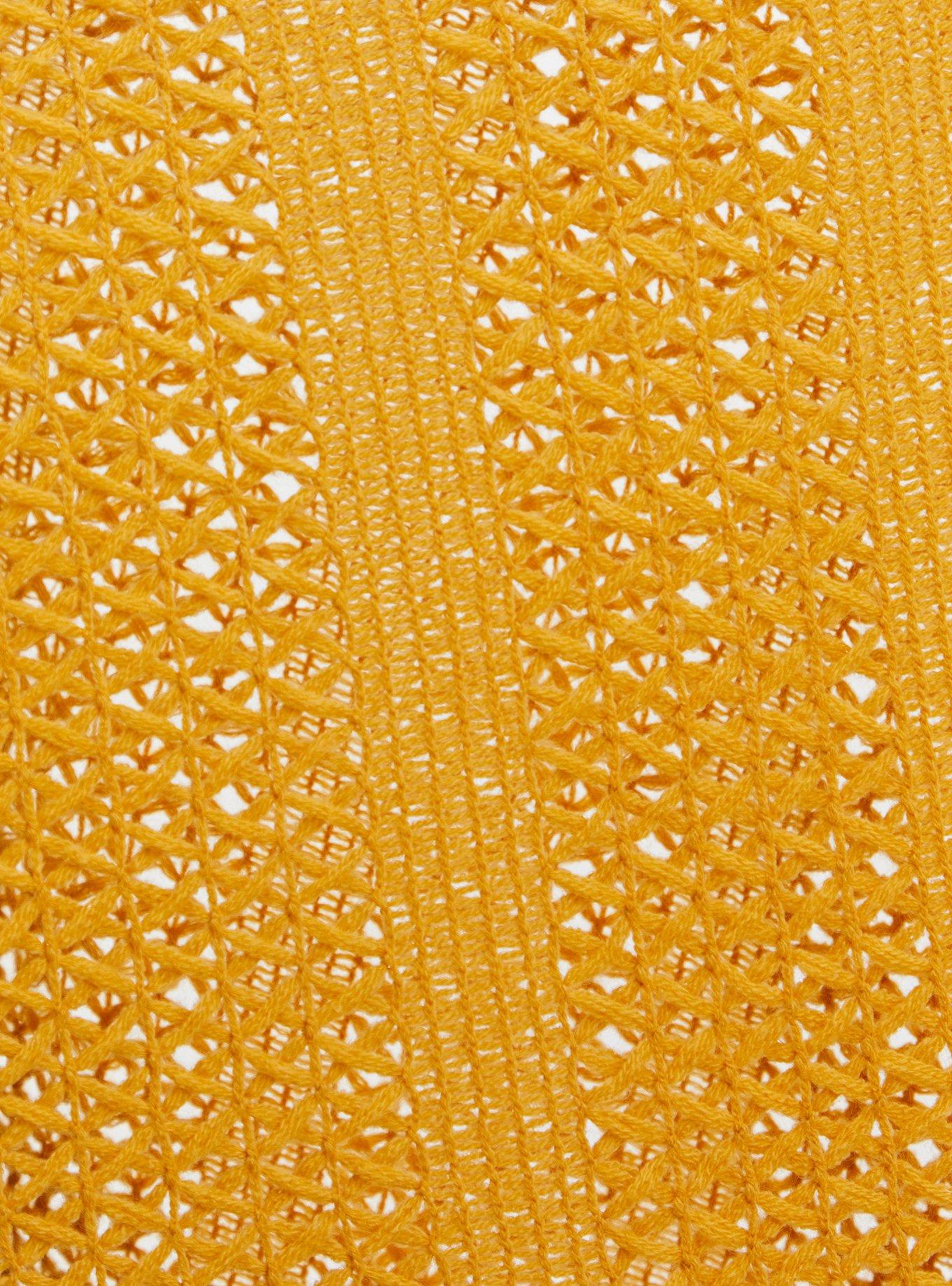 Plus Size - Golden Yellow Pointelle Ruana - Torrid