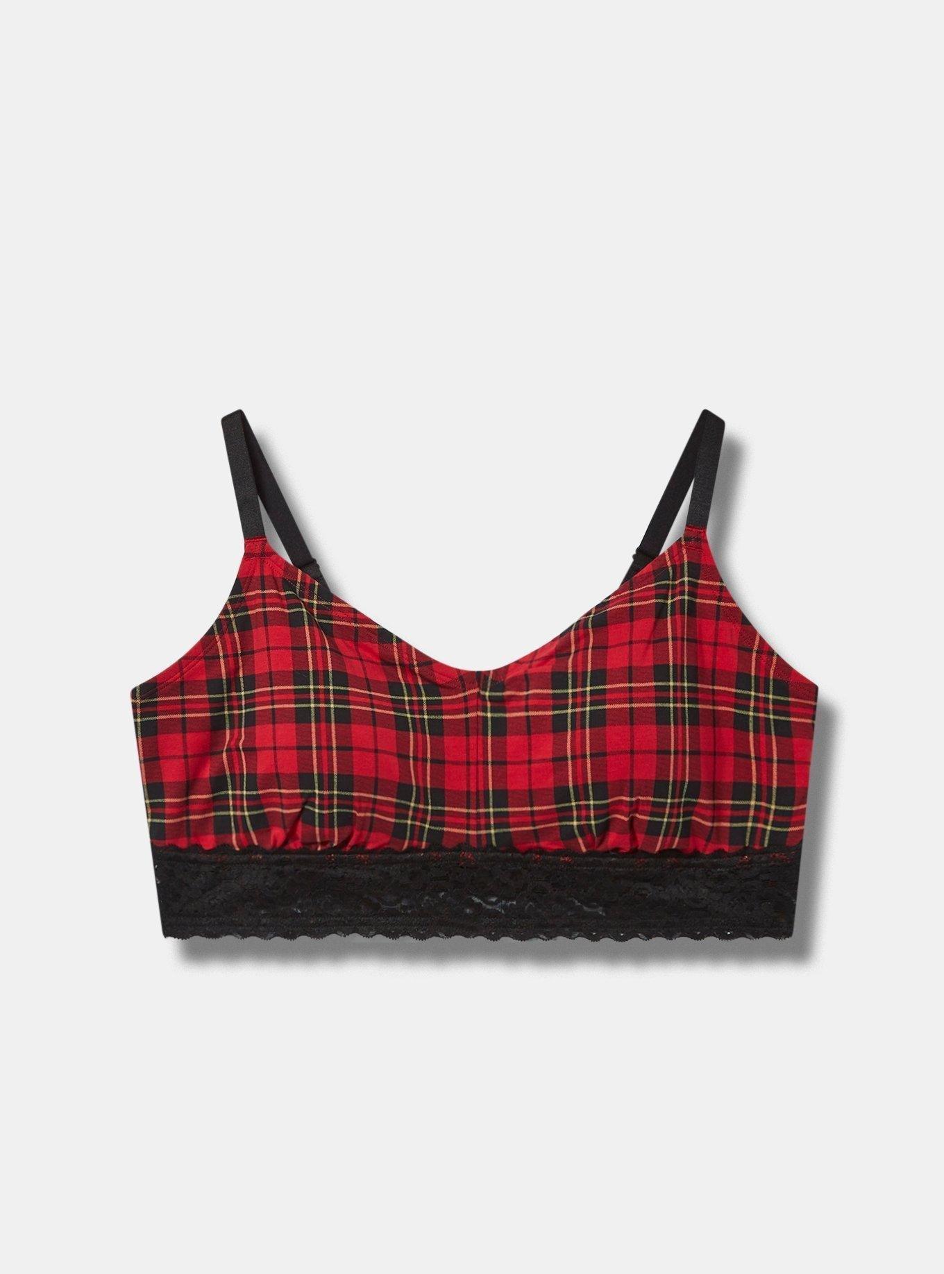 Plus Size - Lightly Lined Cotton Lace Hem Bralette - Torrid