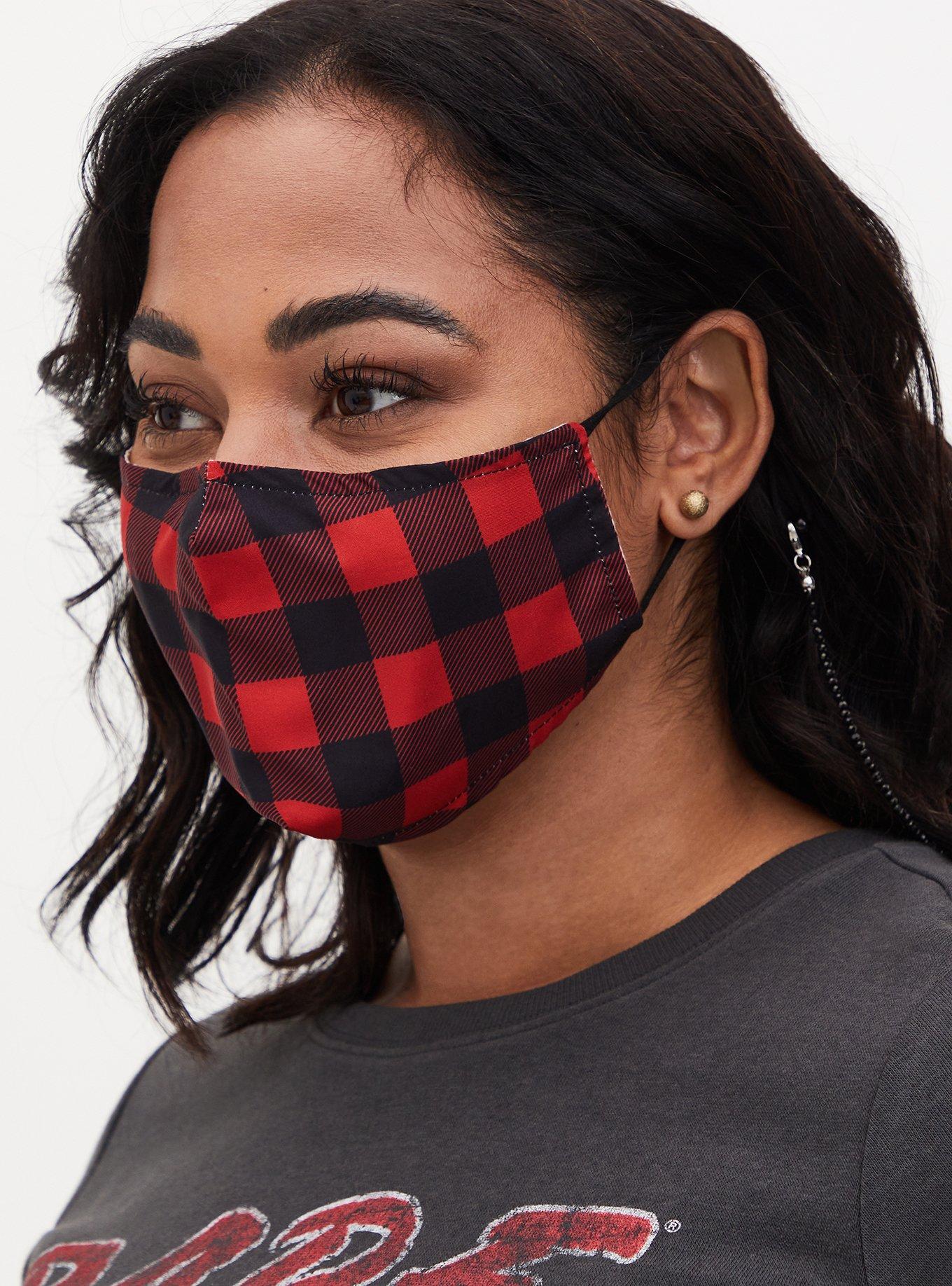 Plus Size - Black Beaded Face Mask Chain - Torrid