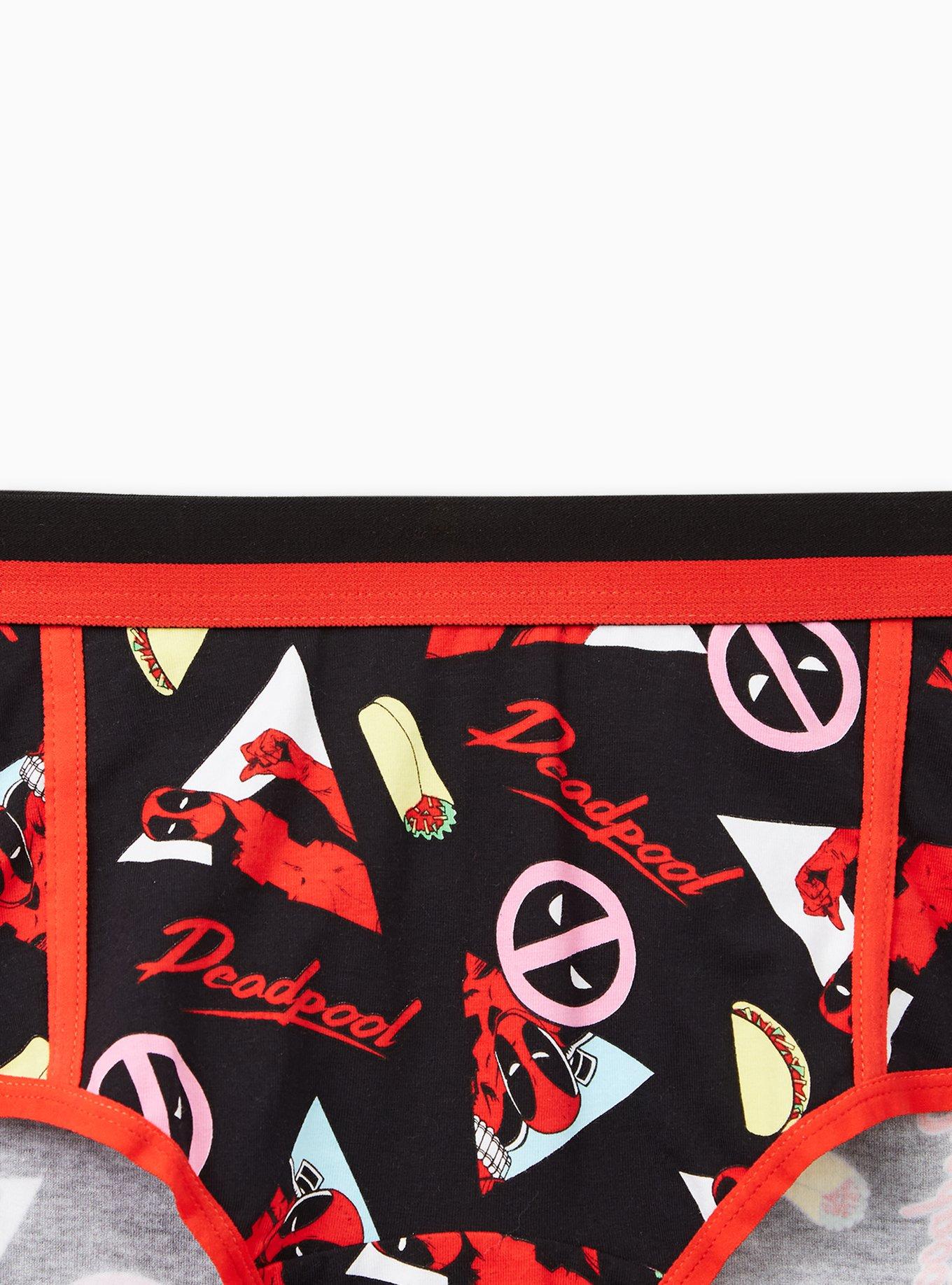 Plus Size - Marvel Comics Deadpool Tacos Black Cotton Cheeky Panty - Torrid