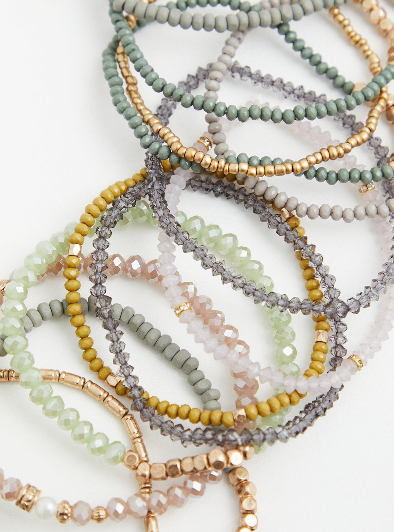 Plus Size - Multi Beaded Stretch Bracelet Set - Set of 13 - Torrid