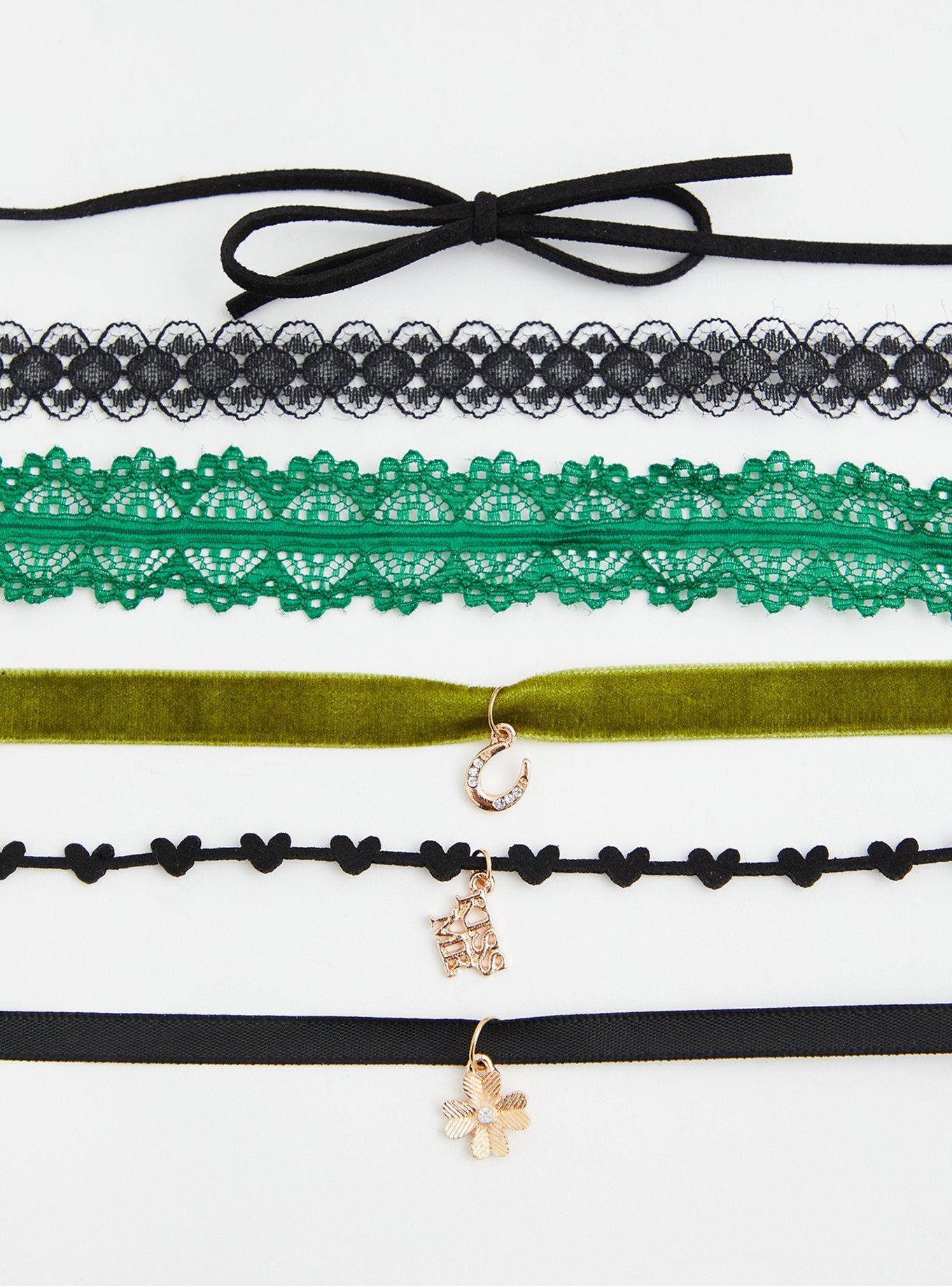 Plus Size Green Lace Choker Necklace Set Set of 6 Torrid