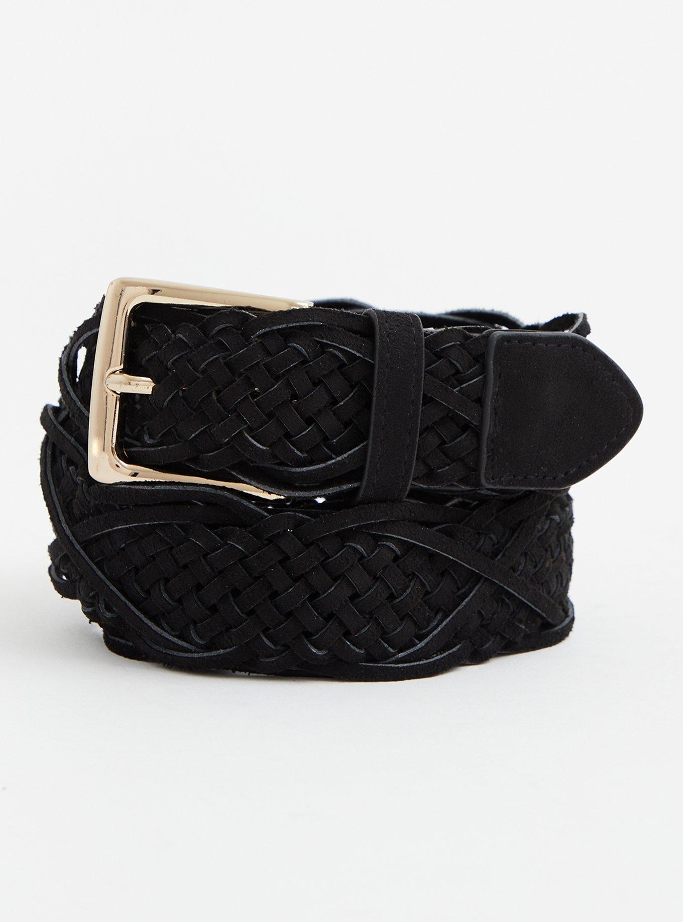 Plus Size - Black Faux Suede Braided Belt - Torrid
