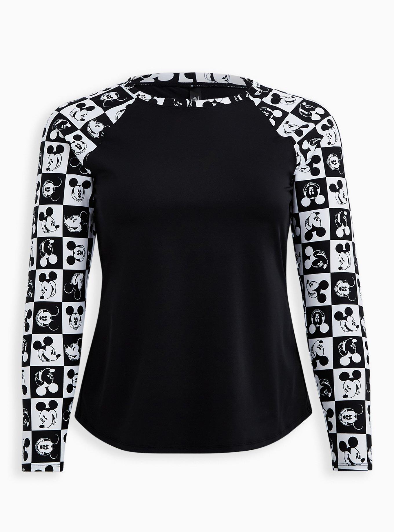 Plus Size - Disney Mickey Mouse Black Swim Rash Guard - Torrid