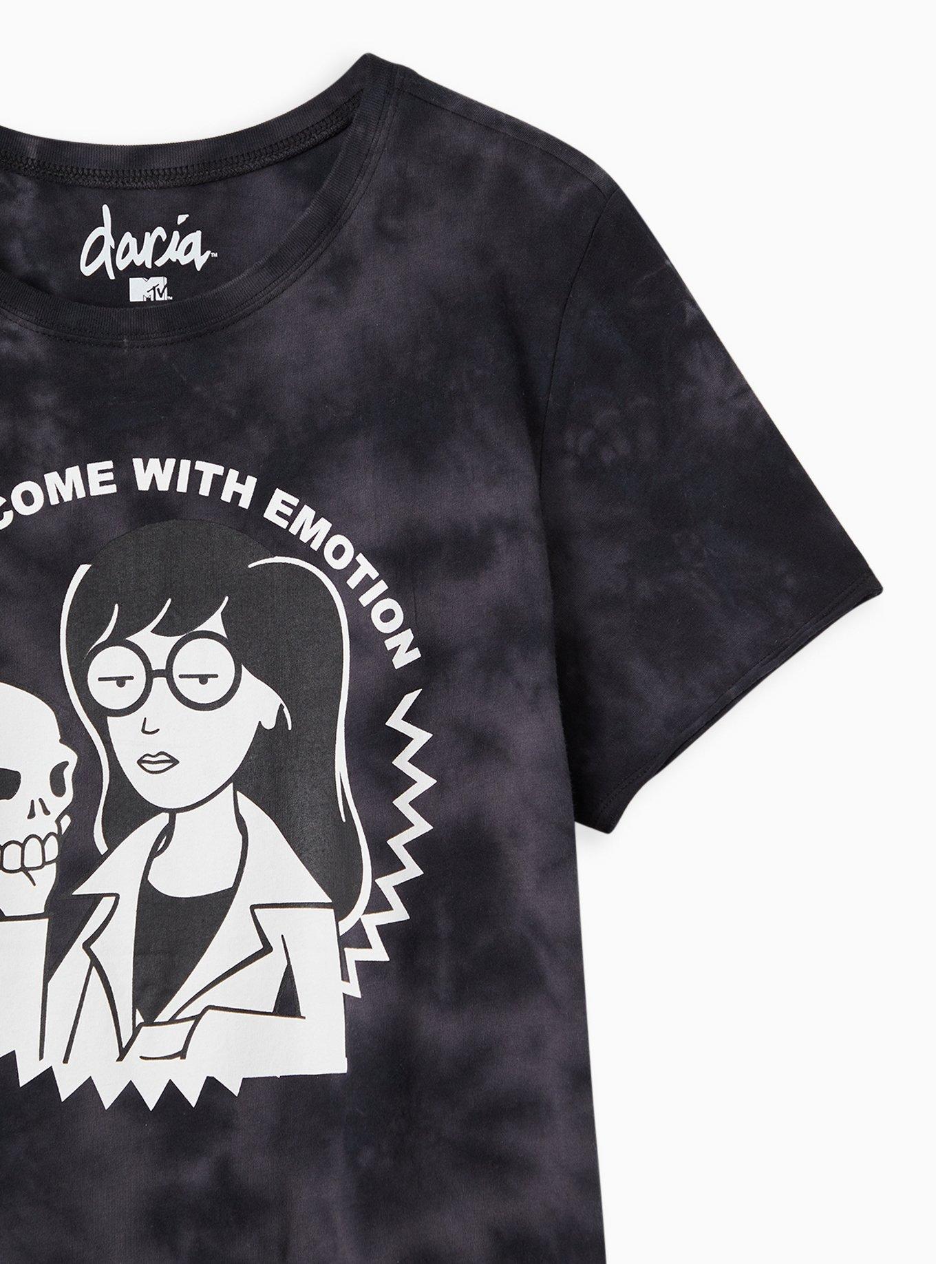 Plus Size - Classic Fit Crew Tee - Daria Tie-Dye Black - Torrid