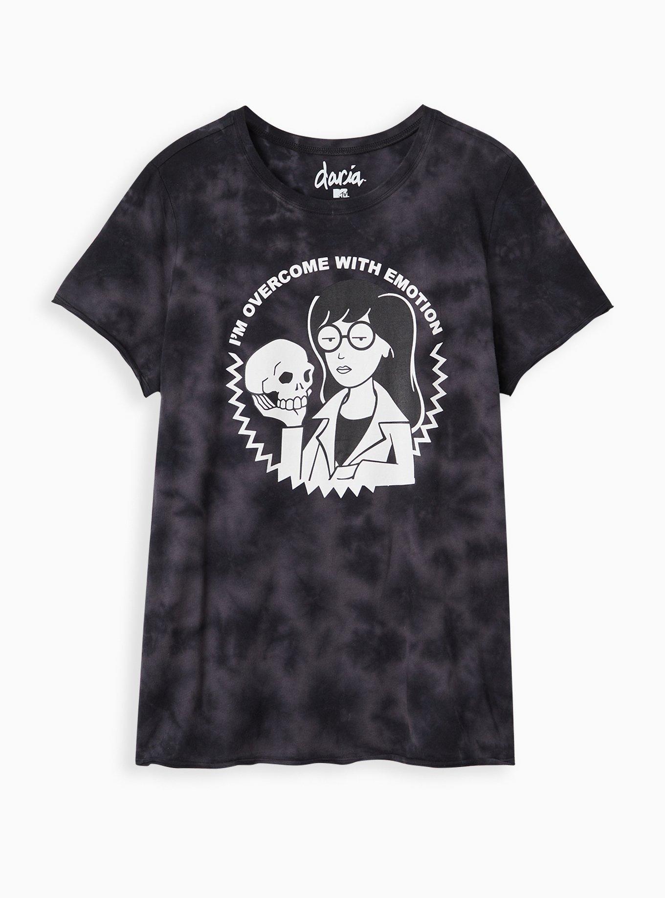 Plus Size - Classic Fit Crew Tee - Daria Tie-Dye Black - Torrid