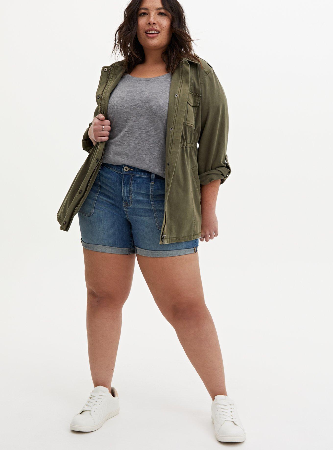 Plus Size - Heather Grey Slub Rhinestone Dolman Tee - Torrid