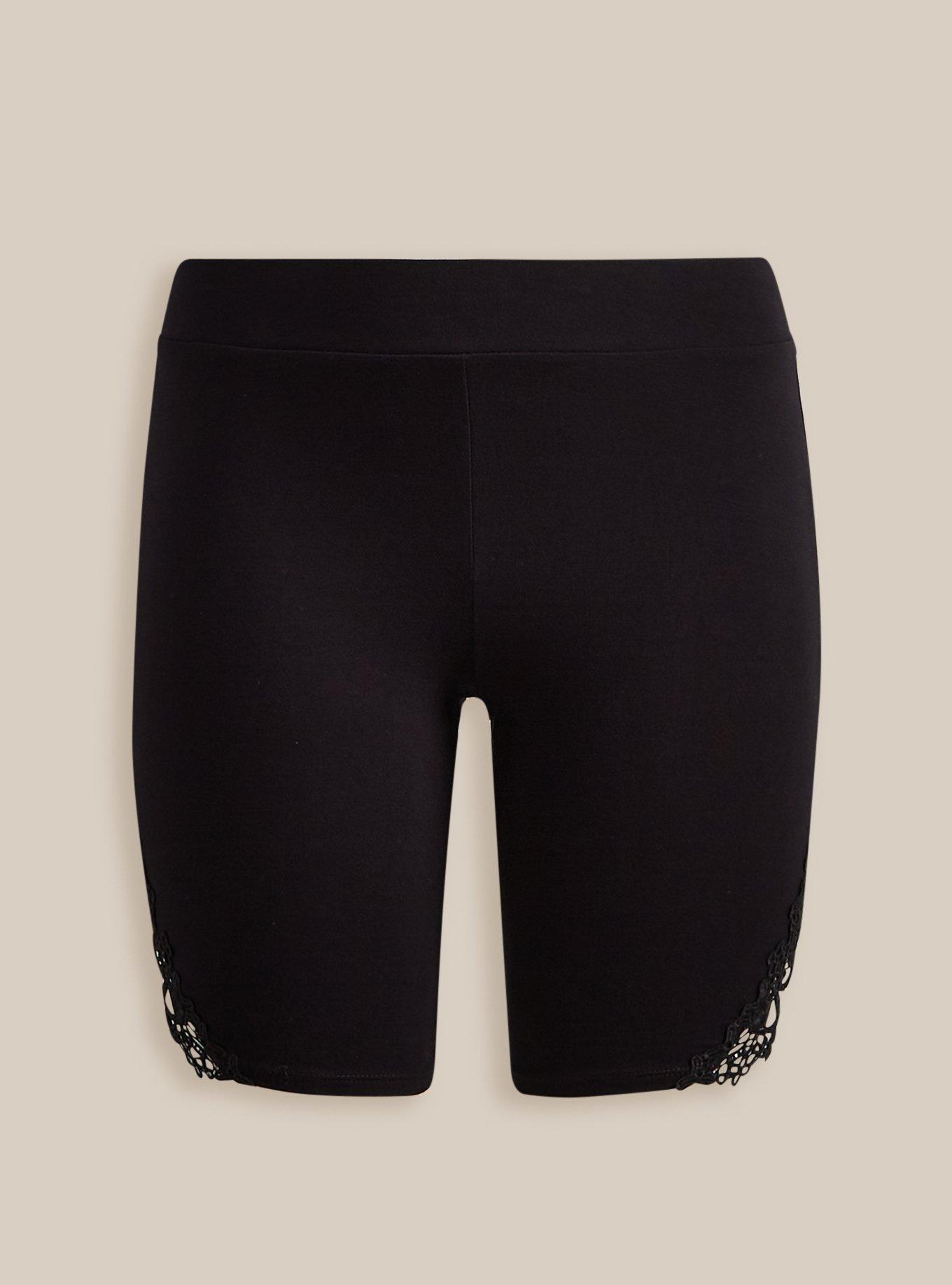 Plus Size - Black Crochet Side Inset Bike Short - Torrid