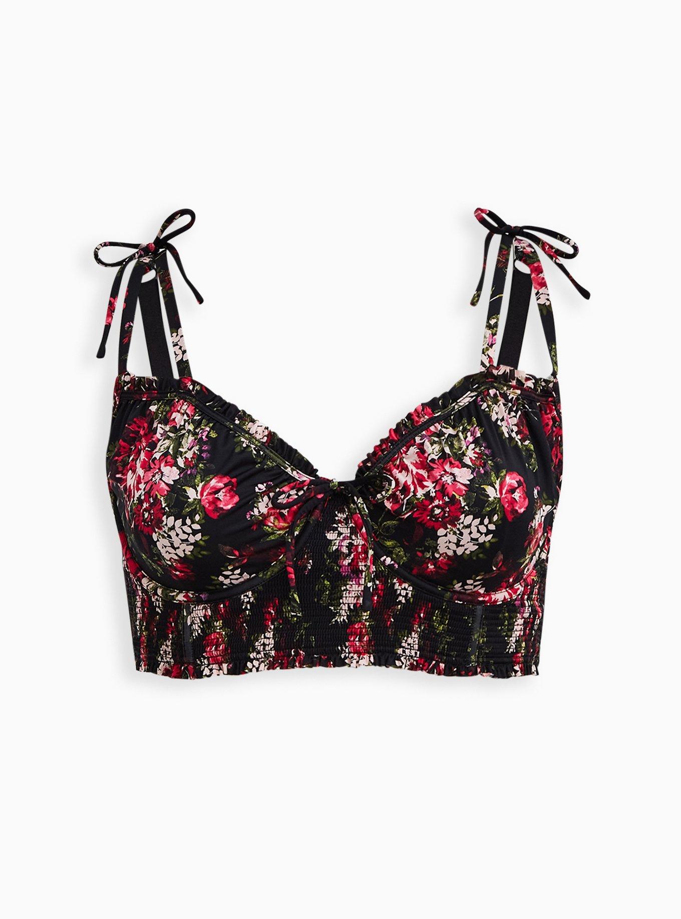 Plus Size - Floral Microfiber Underwire Longline Bralette - Torrid