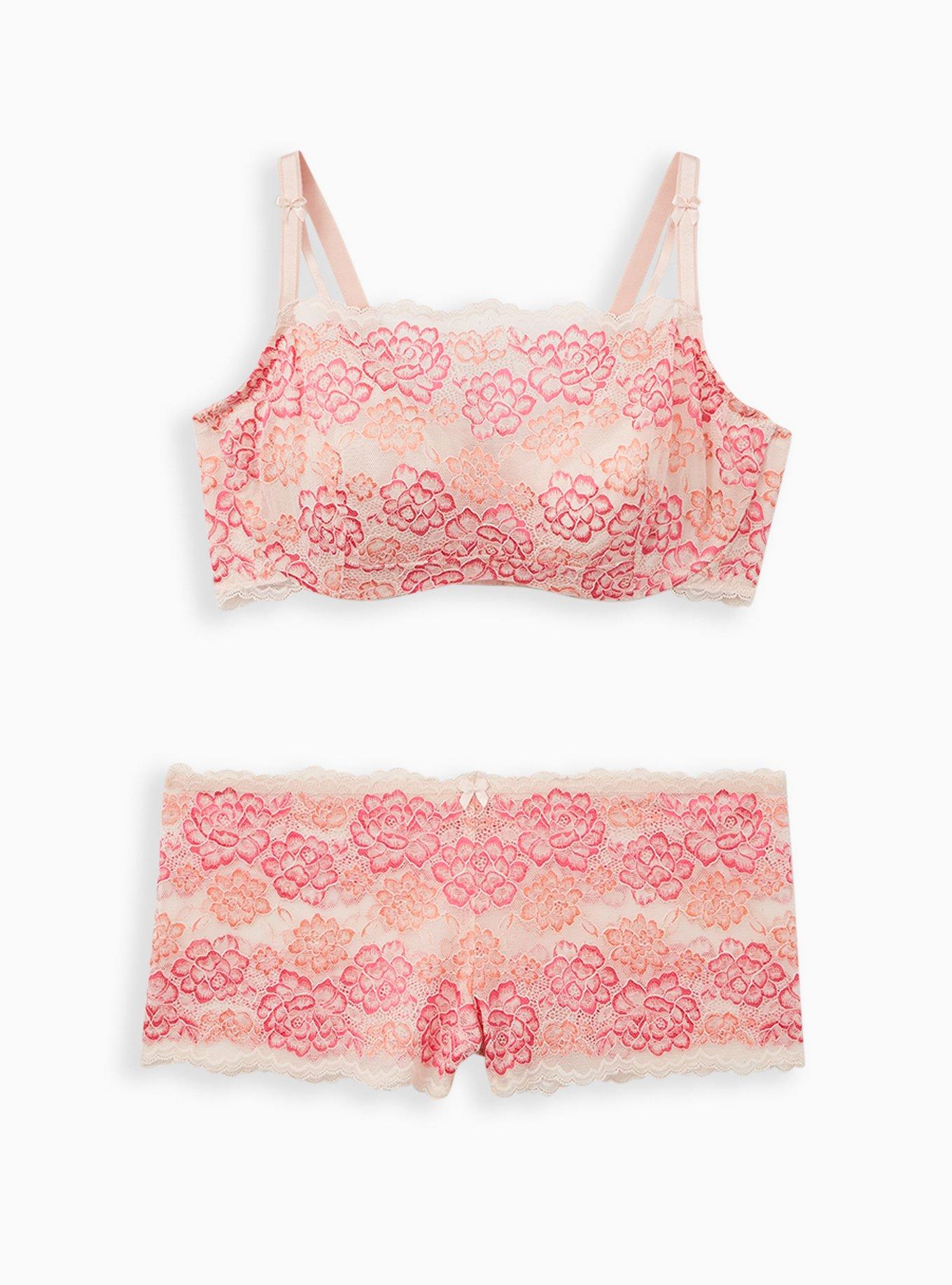 Plus Size - Bandeau Multiway Unlined Balconette Bra - Lace Pink - Torrid