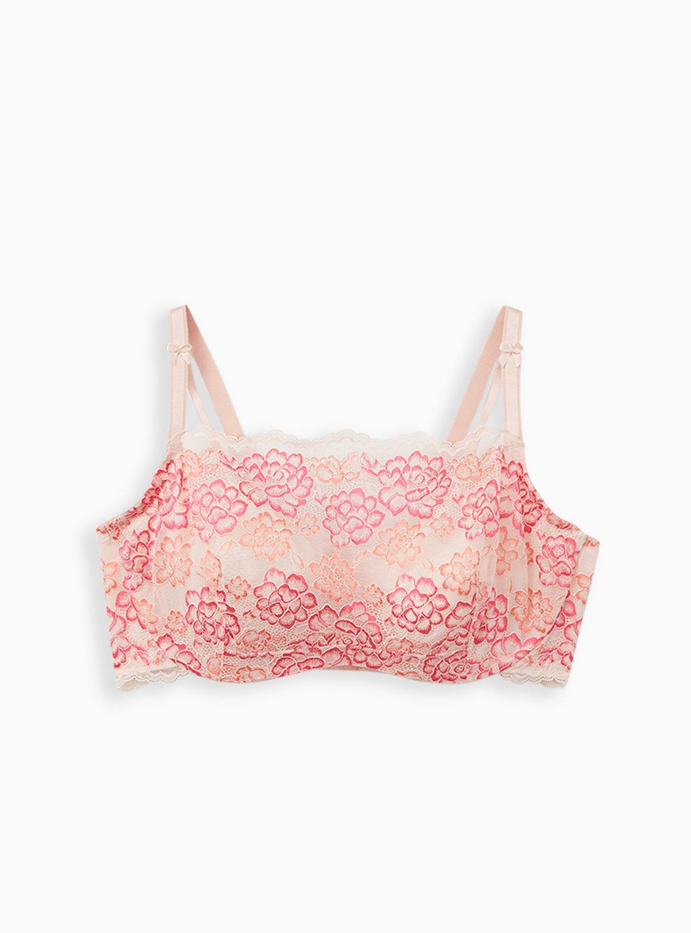 Plus Size - Bandeau Multiway Unlined Balconette Bra - Lace Pink - Torrid