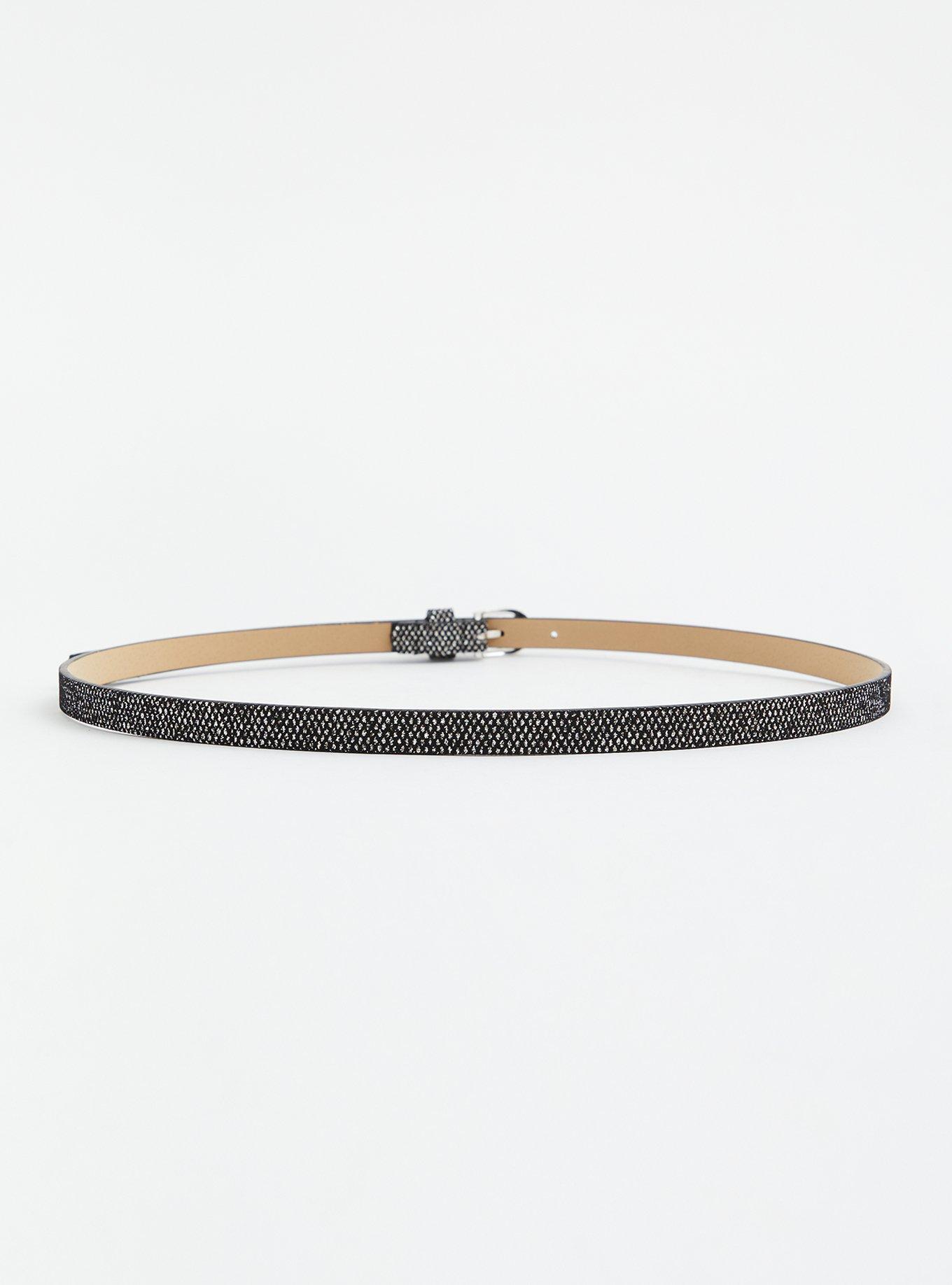 Plus Size - Light Pink & Black Faux Leather Skinny Belt Pack - Pack of ...