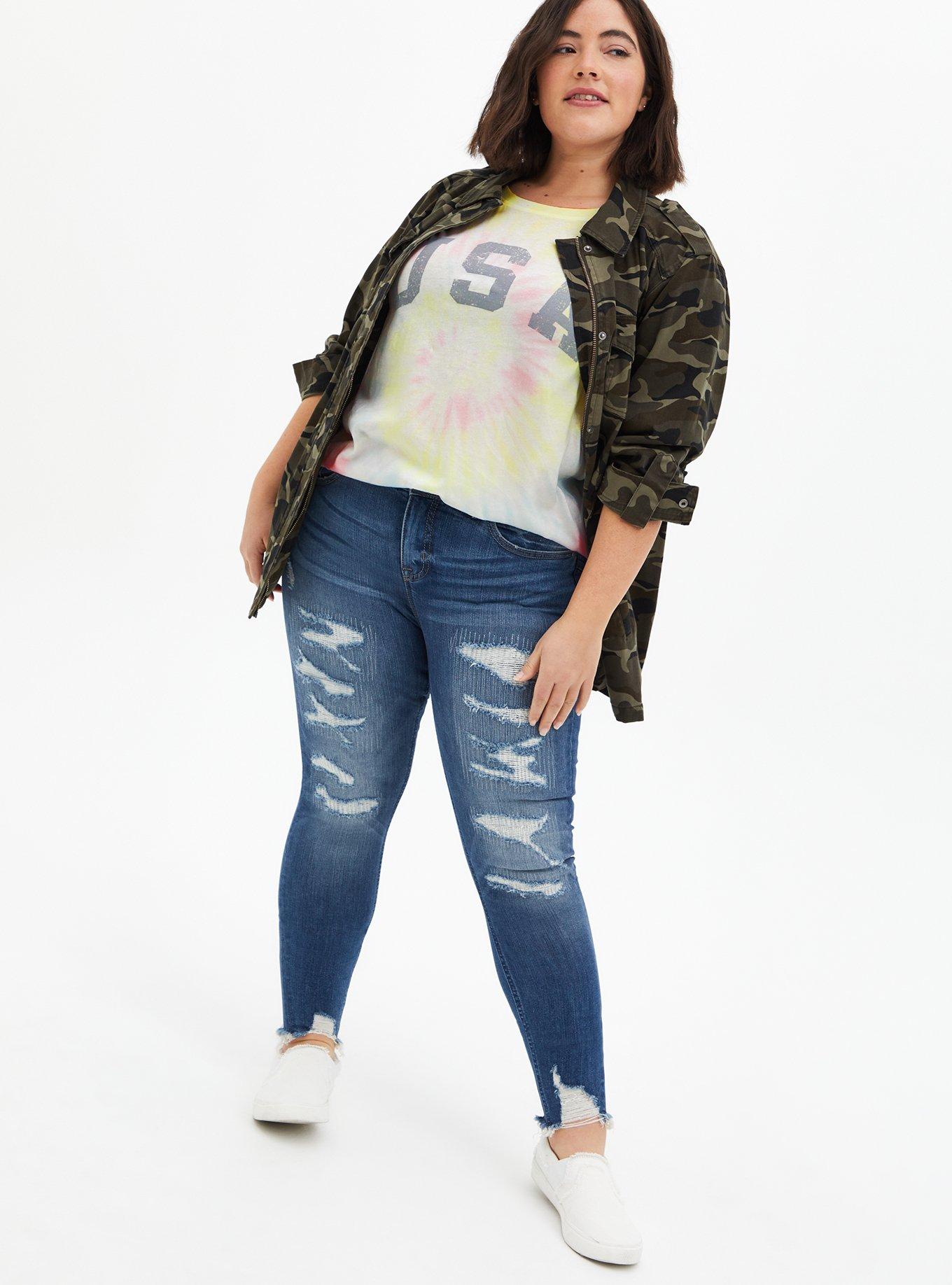 Plus Size - Classic Fit Crew Tee - USA Tie-Dye Multi - Torrid