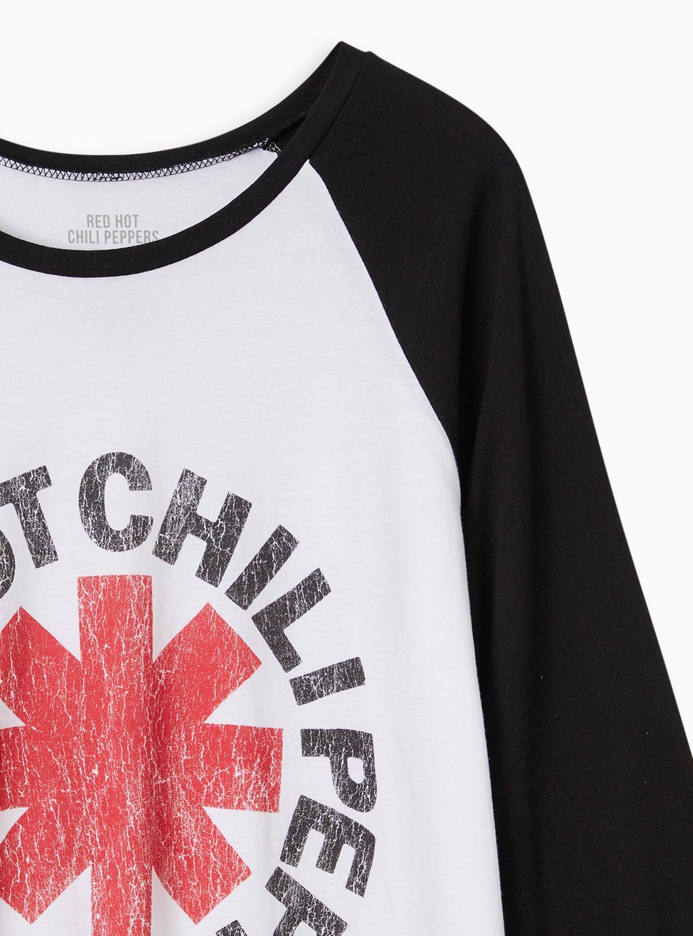 Plus Size - Classic Fit Raglan Tee - Red Hot Chili Peppers White - Torrid