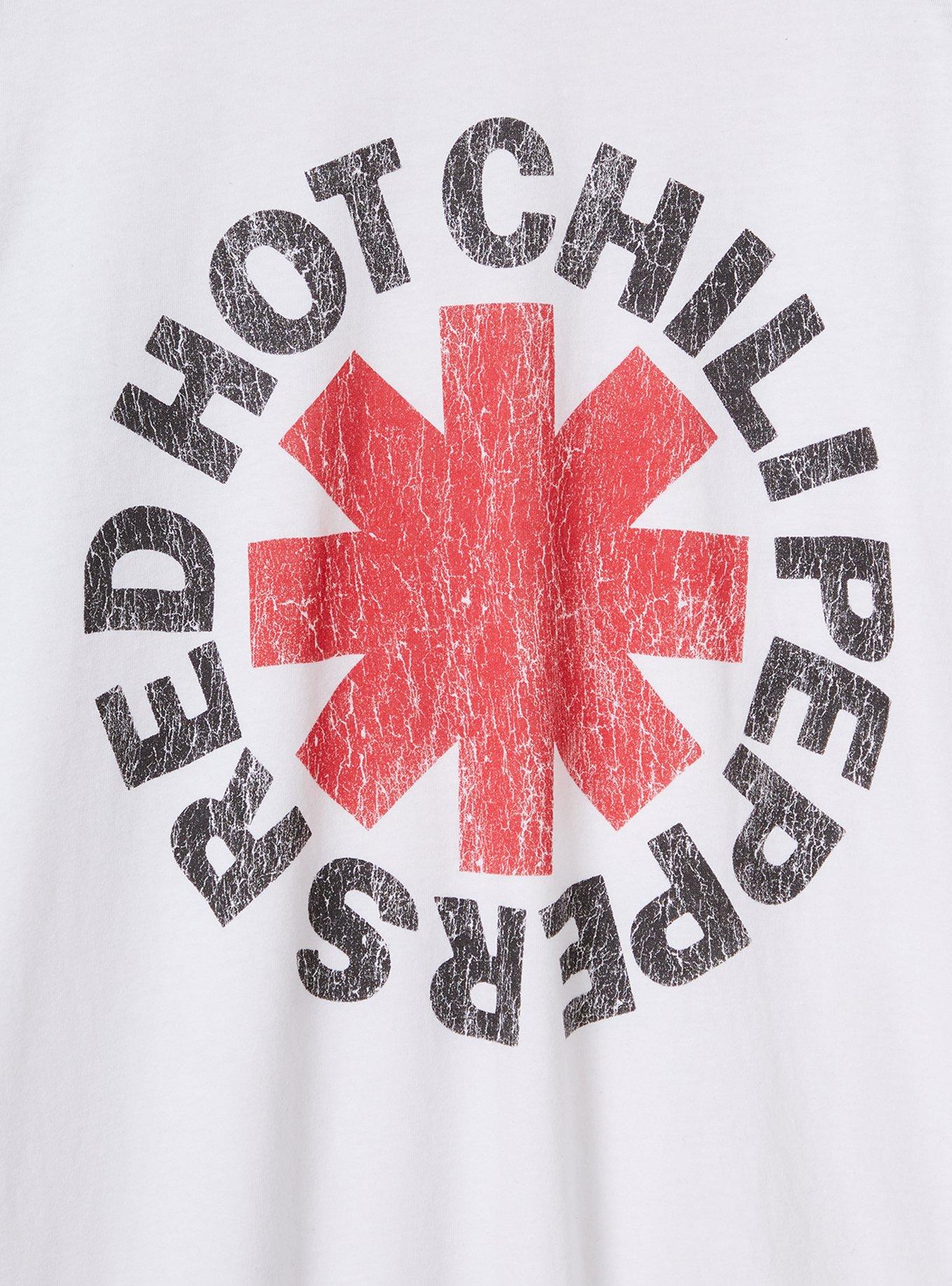 Plus Size - Classic Fit Raglan Tee - Red Hot Chili Peppers White - Torrid