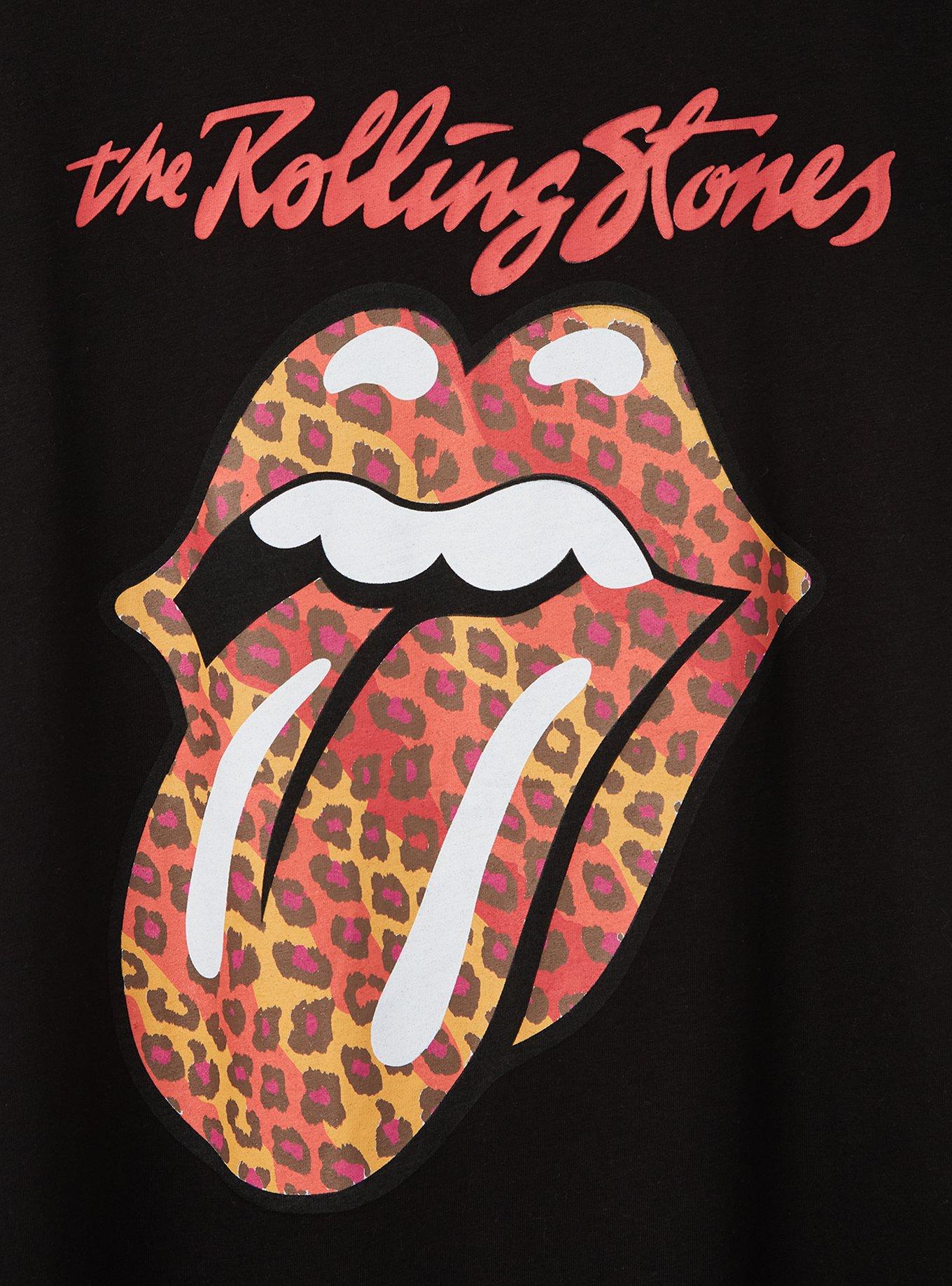 Plus Size - Classic Fit Tunic Tee - Rolling Stones Leopard Black - Torrid