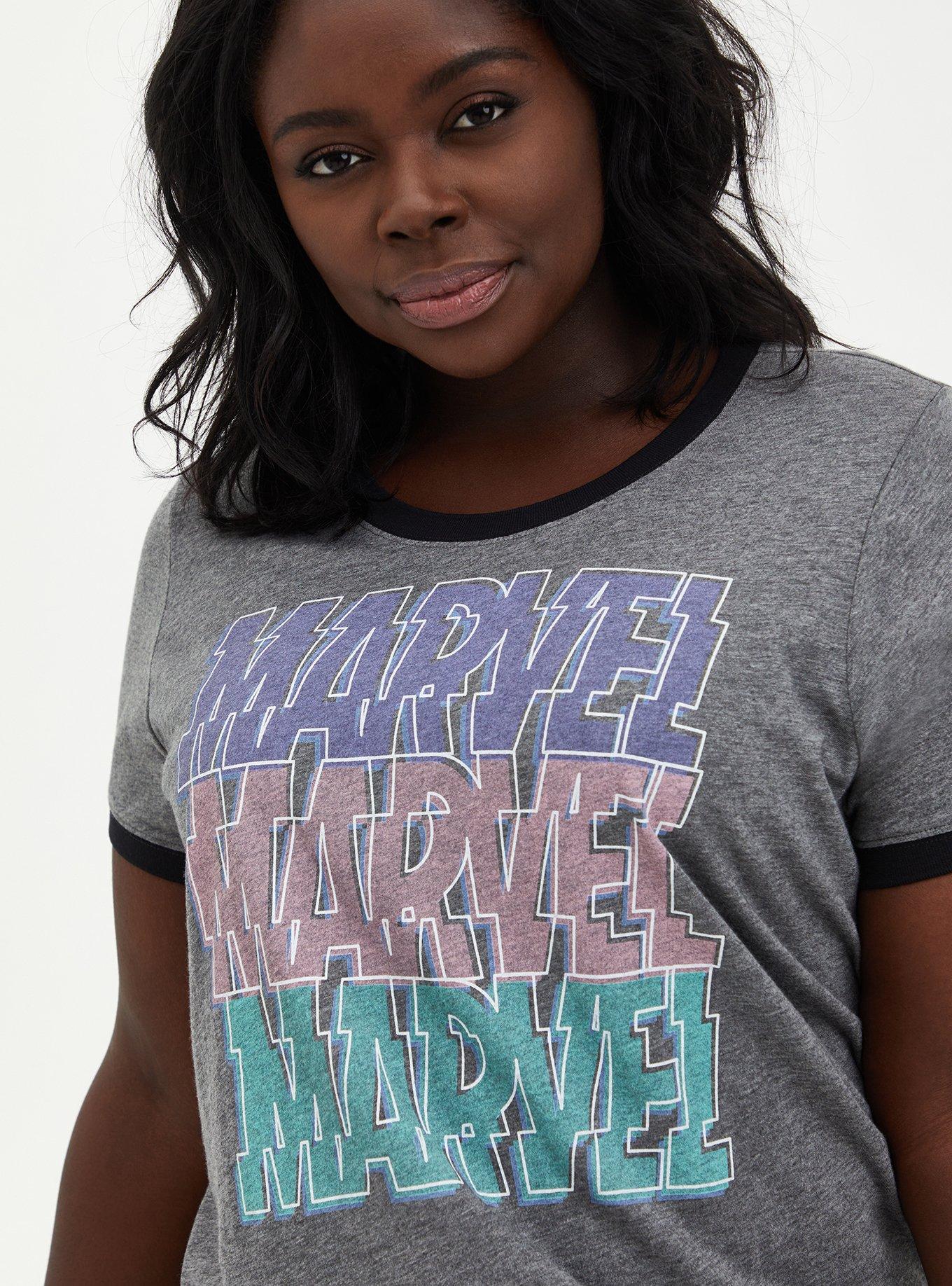 Plus Size - Marvel Logo Ringer Top - Torrid