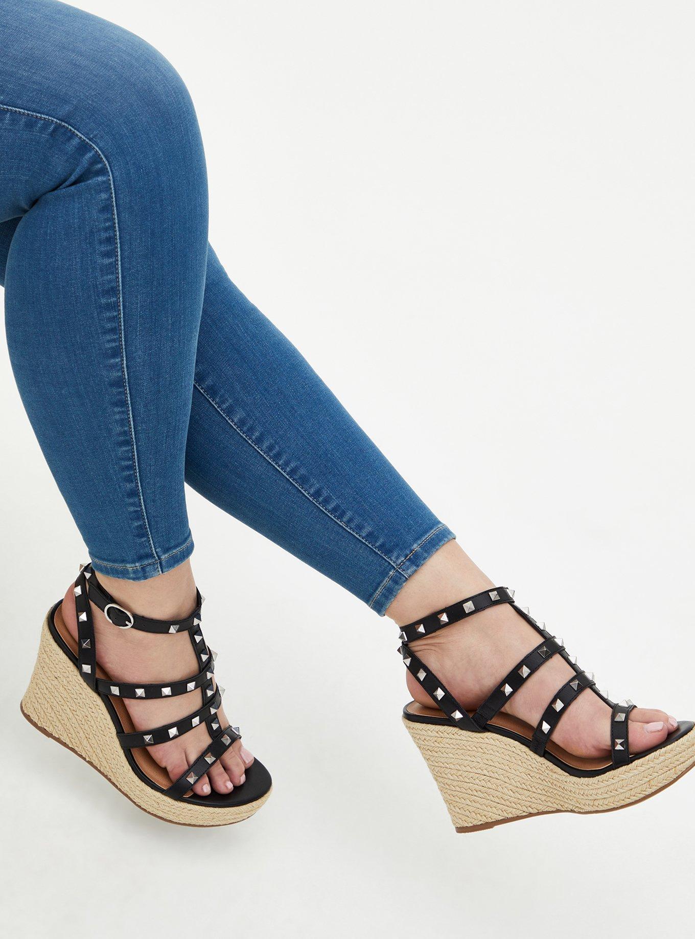 Plus Size - Studded Cage Platform Wedge (WW) - Torrid