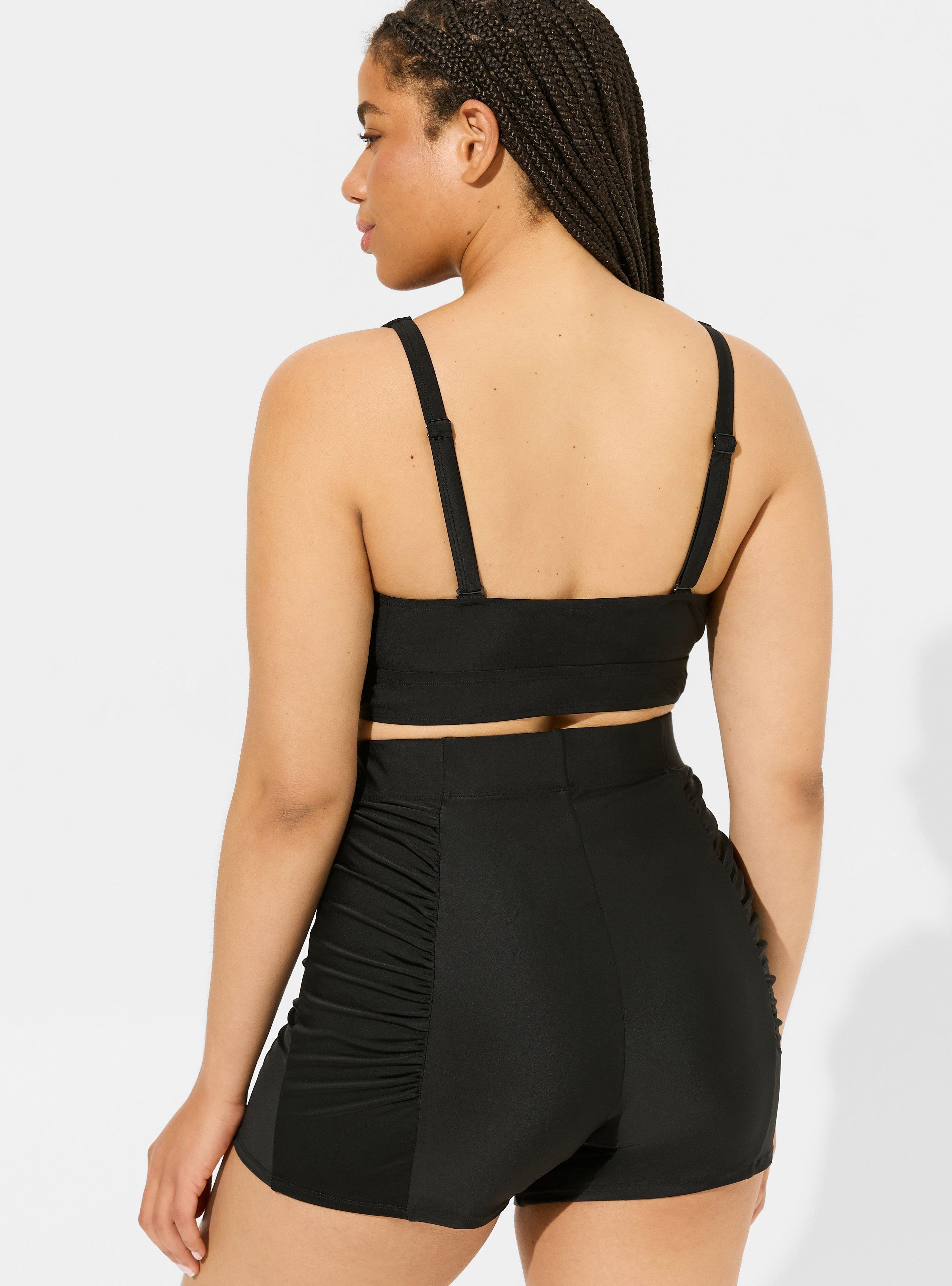 Plus Size - Ultra High Rise Ruched Swim Short - Torrid