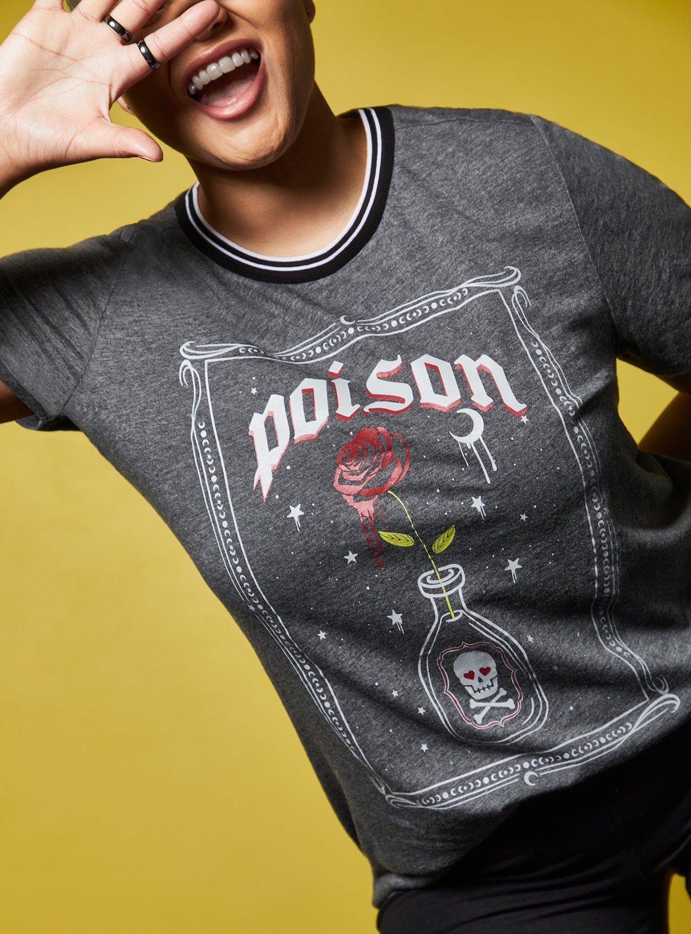 Plus Size - LoveSick Poison Grey Wash Ringer Tee - Torrid