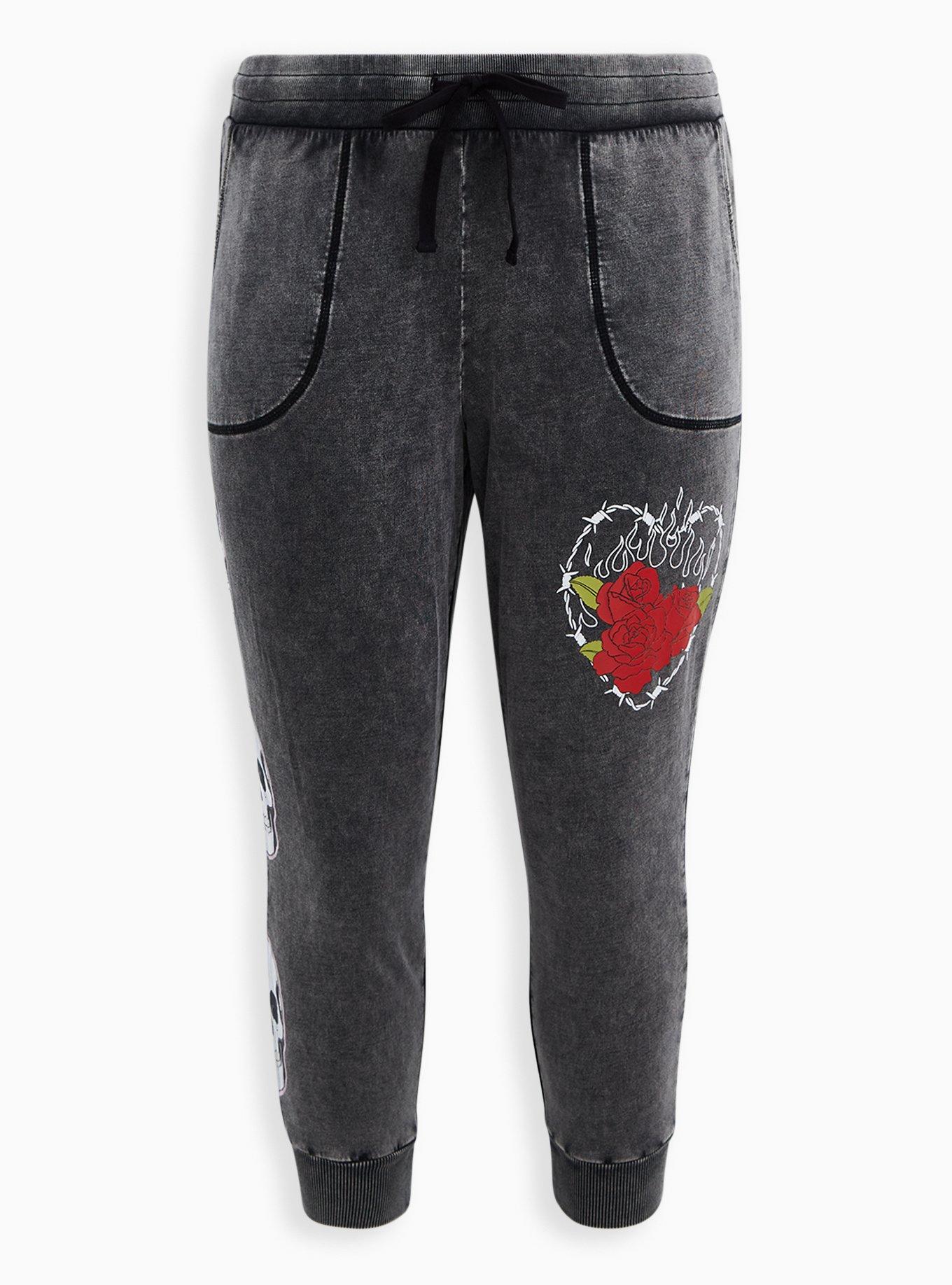 Plus Size - Classic Fit Jogger - LoveSick Heart & Flames Fleece Black ...