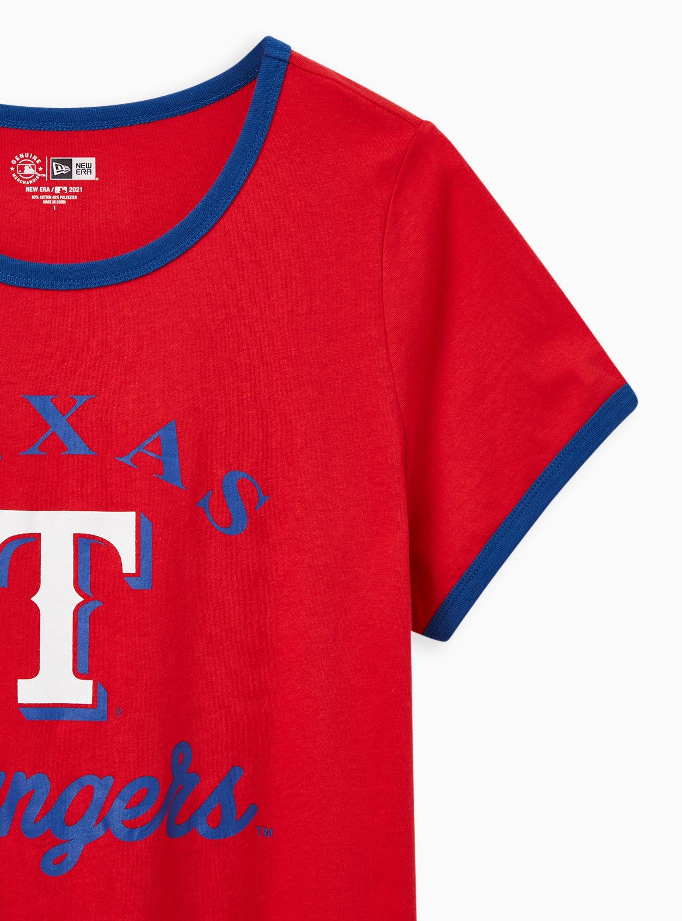 Plus Size - Classic Fit Ringer Tee - MLB Texas Rangers Red - Torrid