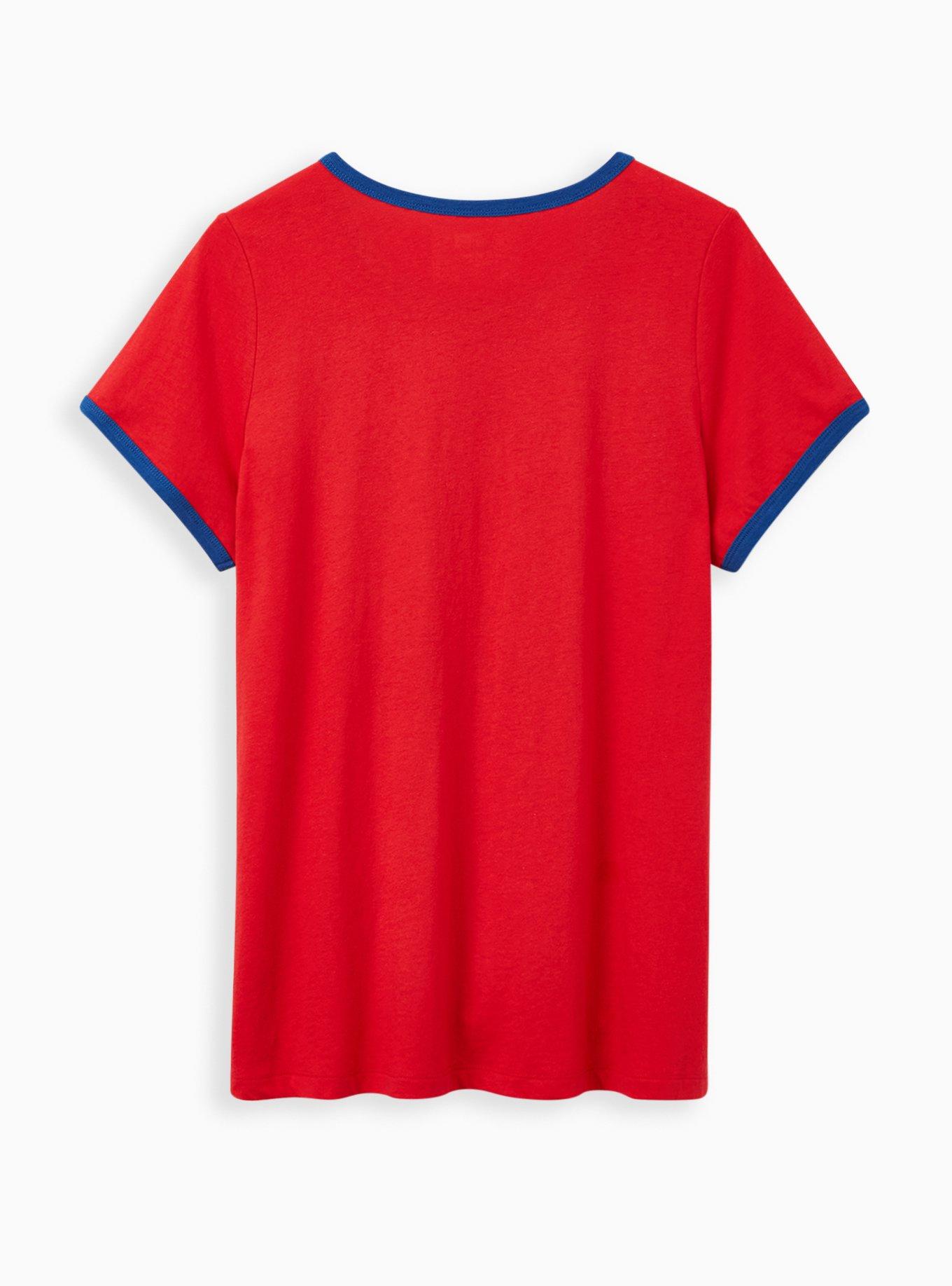 Plus Size - Classic Fit Ringer Tee - MLB Texas Rangers Red - Torrid