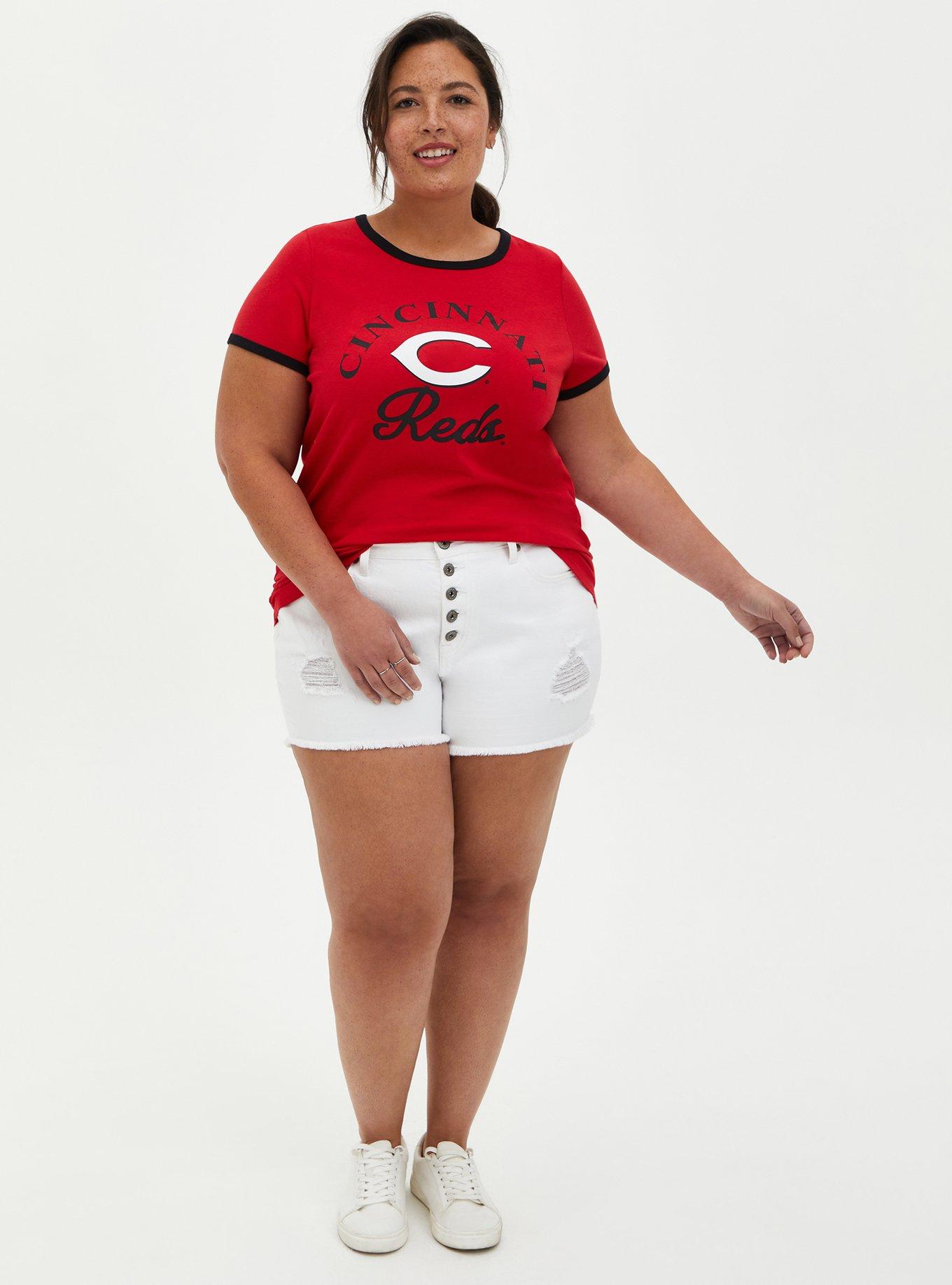 Plus Size - Classic Fit Ringer Tee - MLB Cincinnati Reds Red - Torrid