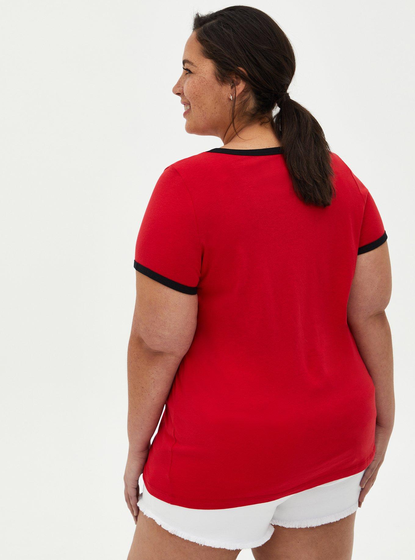 Plus Size - Classic Fit Ringer Tee - MLB Cincinnati Reds Red - Torrid