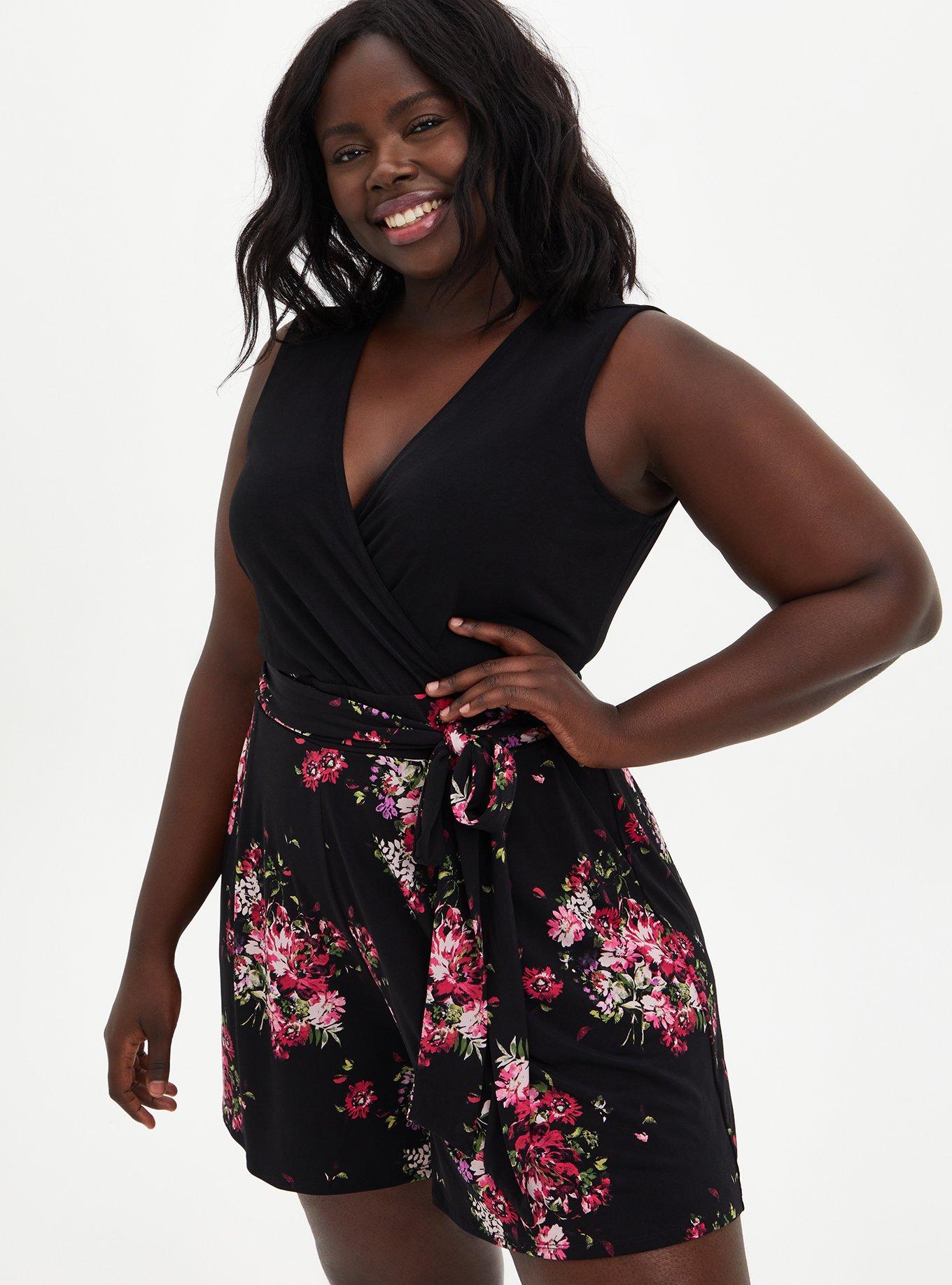 Plus Size - Studio Knit Surplice Romper - Torrid