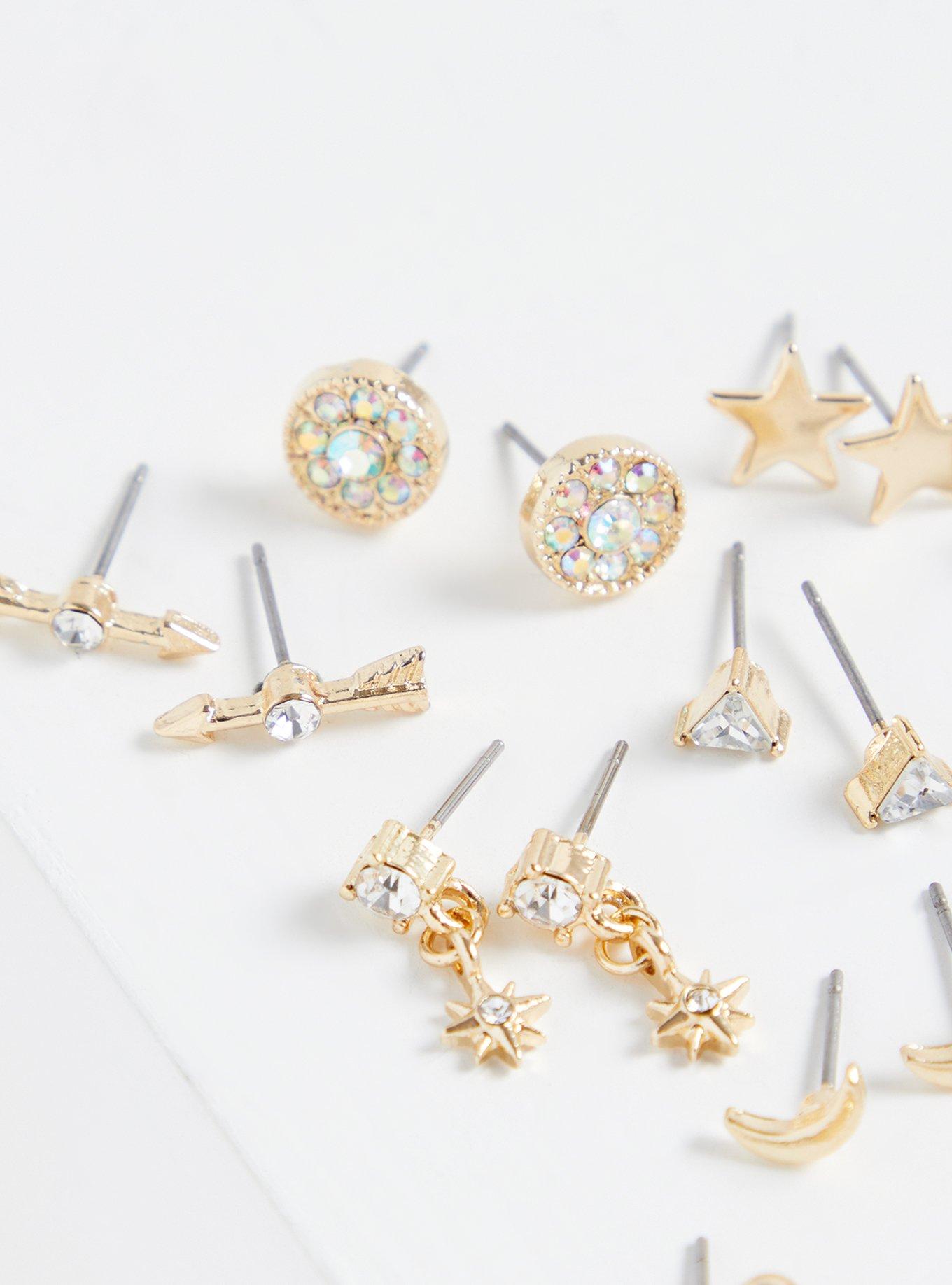Plus Size - Gold-Tone Celestial Earring Set - Set of 15 - Torrid