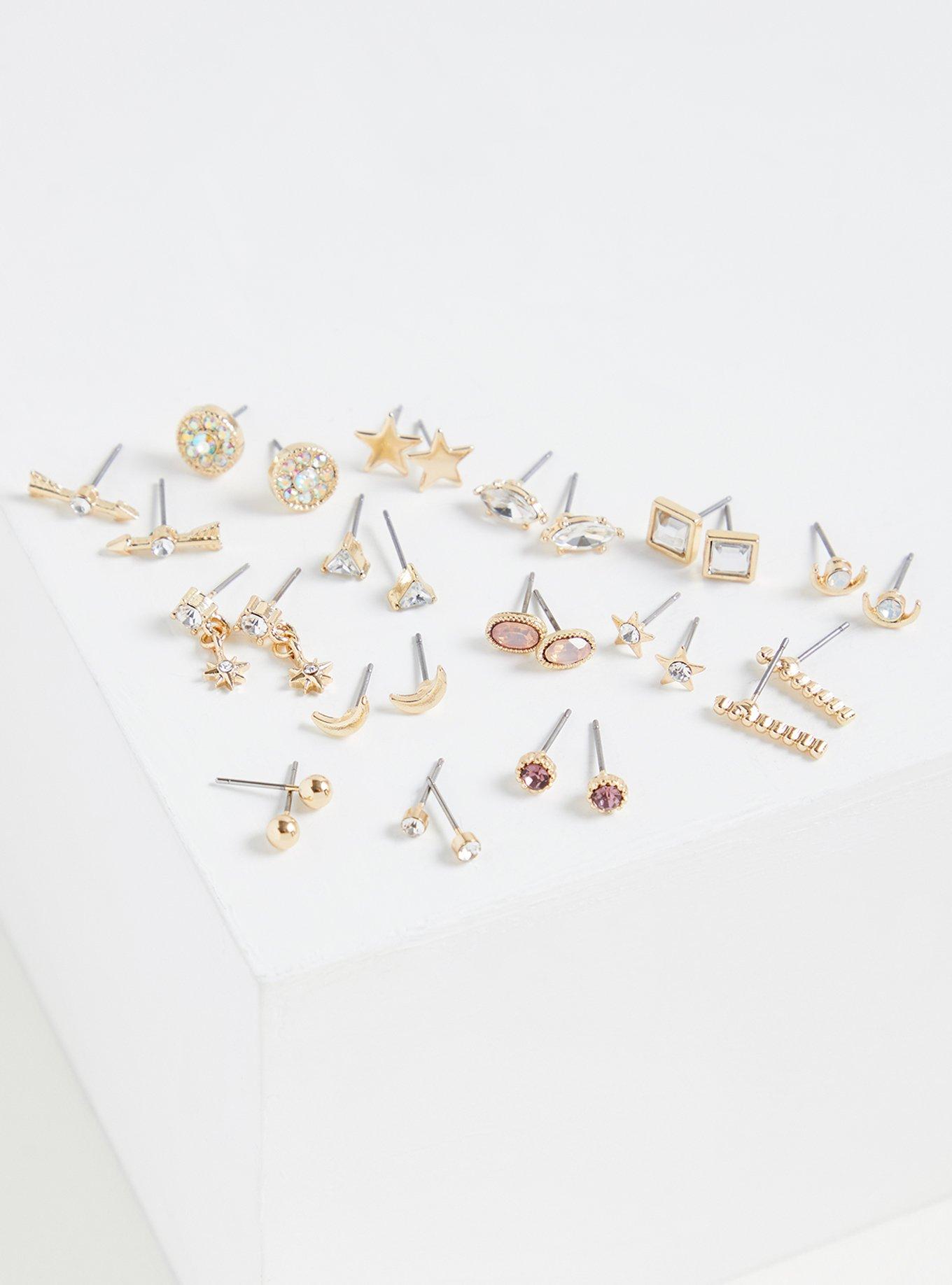 Plus Size - Gold-Tone Celestial Earring Set - Set of 15 - Torrid