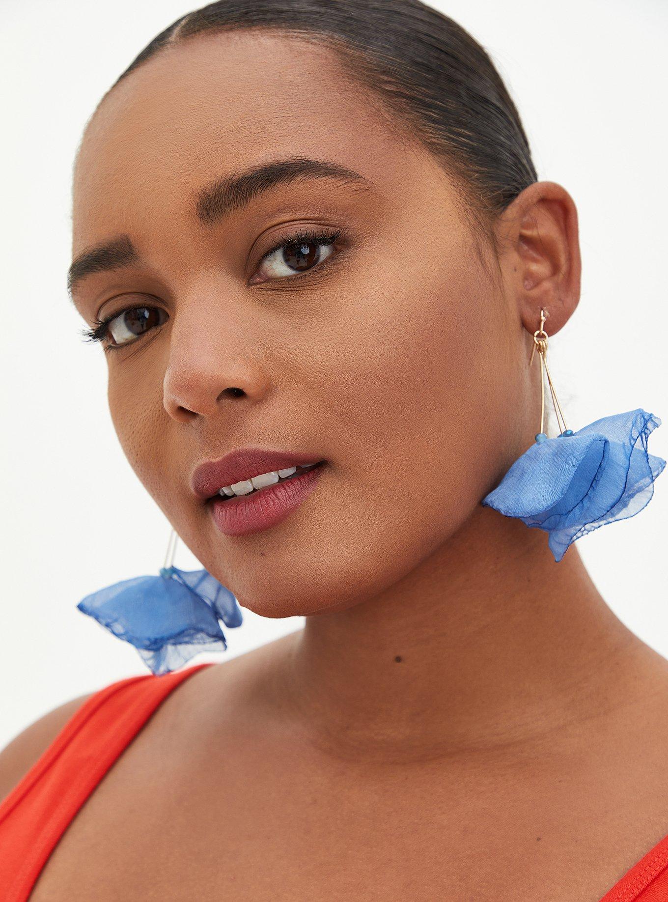 Plus Size - Light Blue Hanging Earrings - Torrid