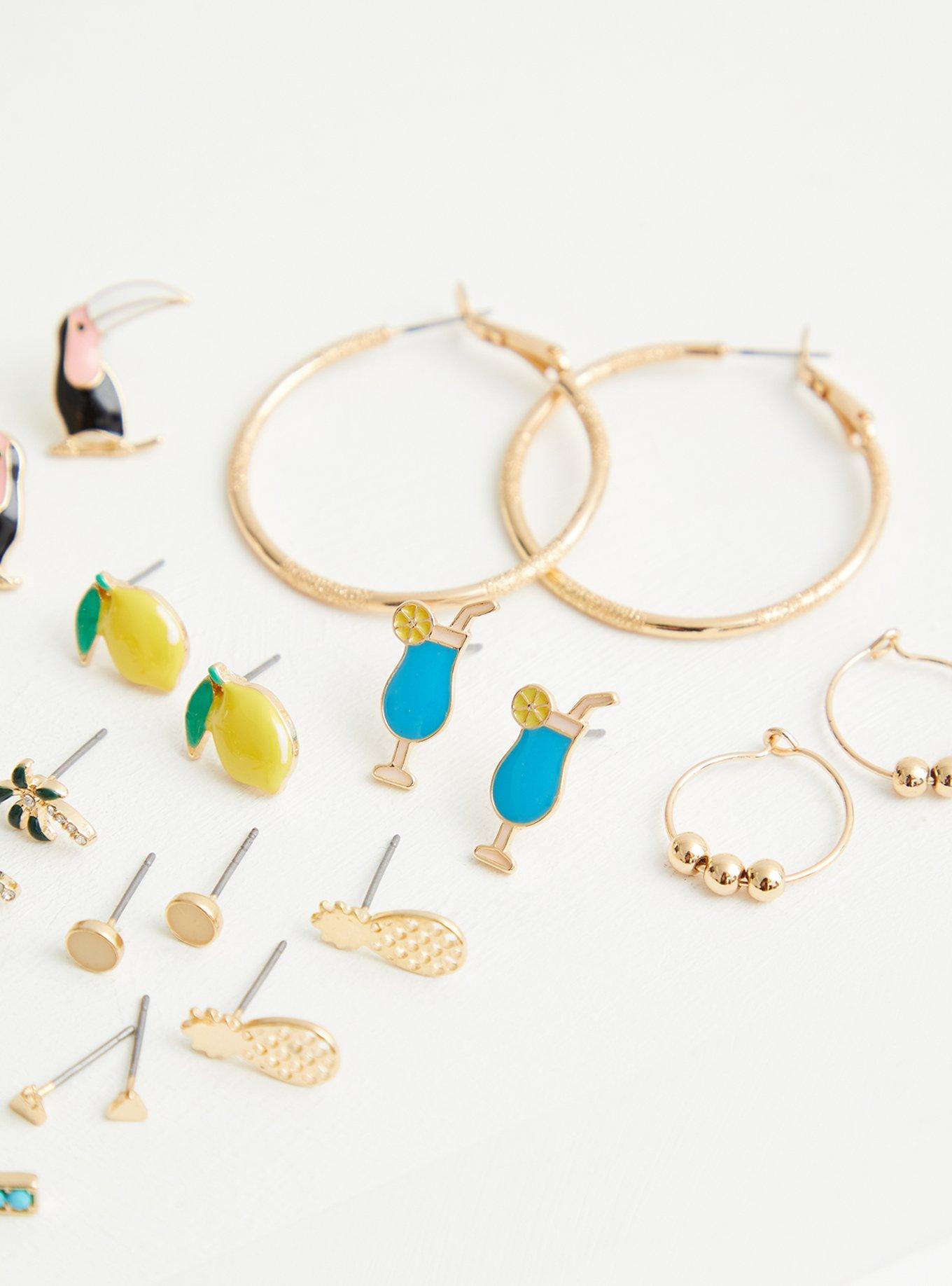 Plus Size - Assorted Summer Stud Set - Set of 15 - Torrid